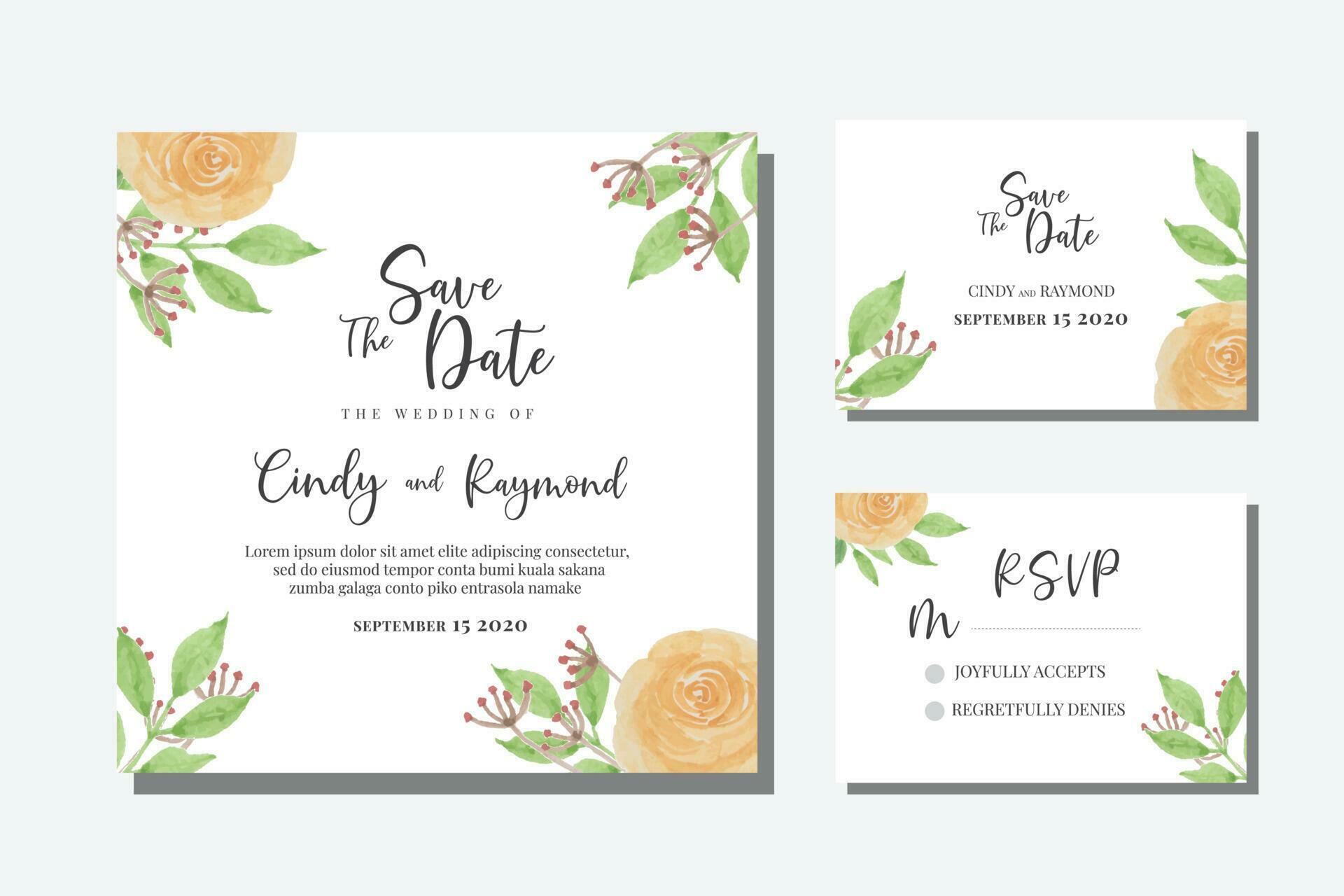 Wedding Invitation Rose Flower 23166753 Vector Art at Vecteezy