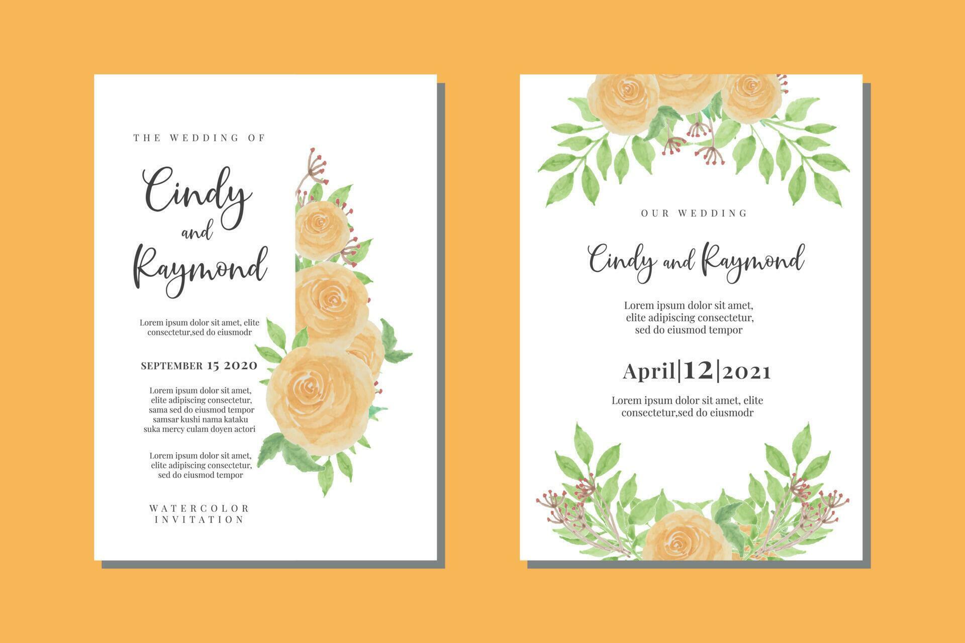 Wedding Invitation Rose Flower 23166769 Vector Art at Vecteezy