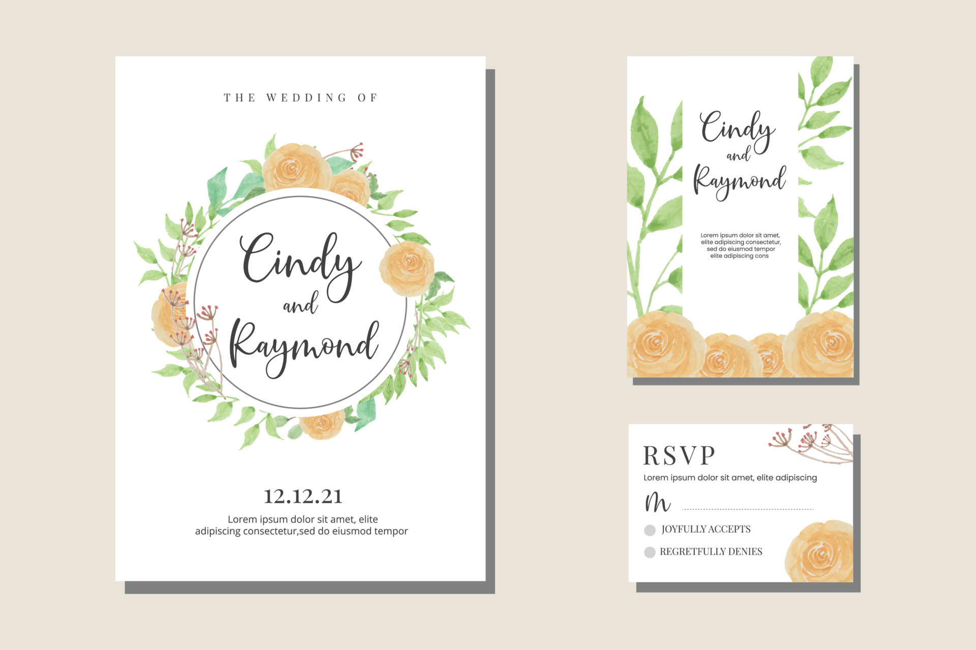 Wedding Invitation Rose Flower 23166774 Vector Art at Vecteezy
