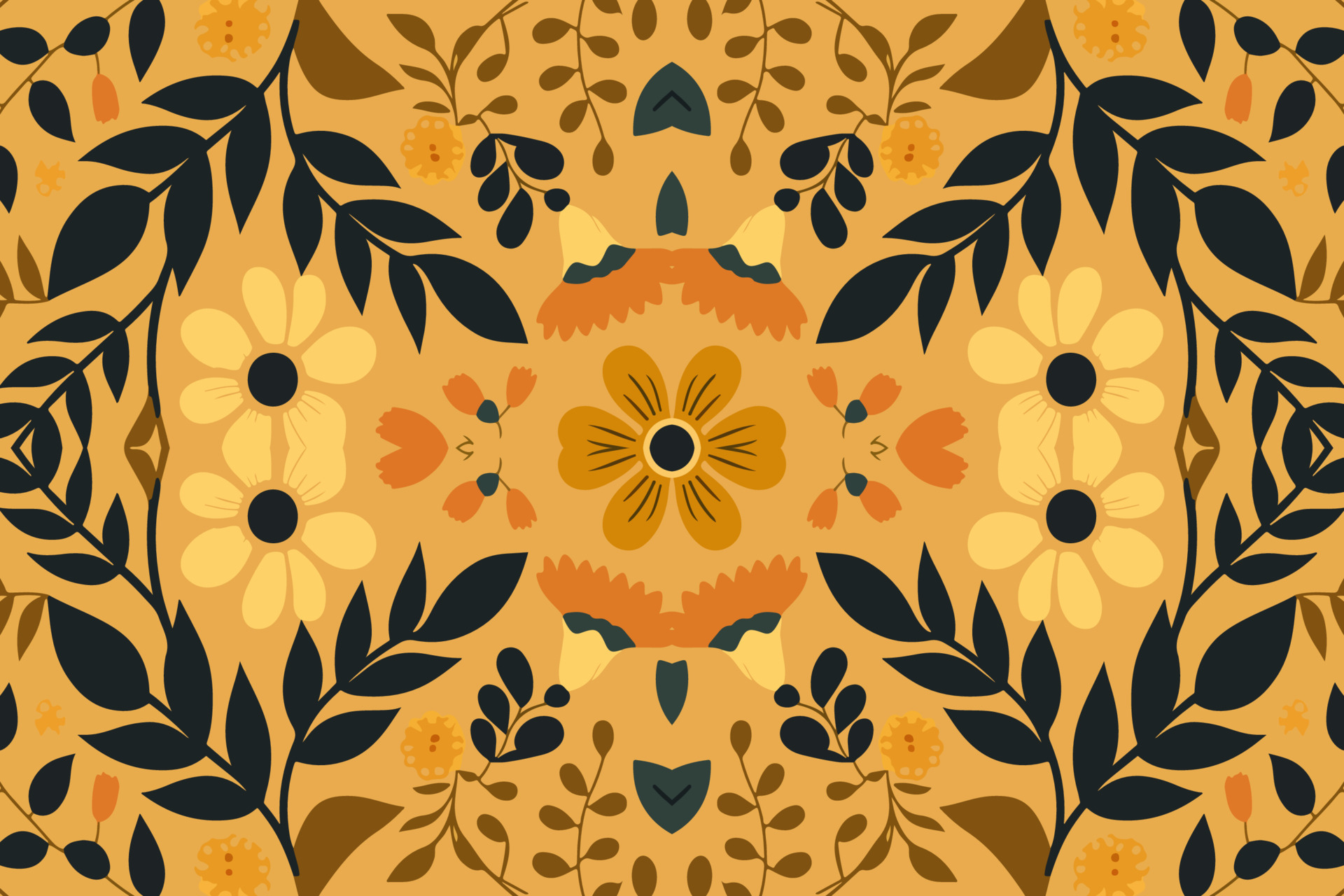 Floral seamless pattern light yellow tone background. Abstract graphic ...