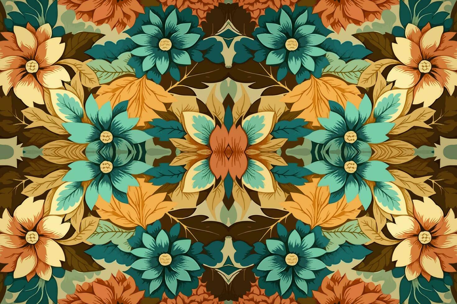 Floral Seamless Pattern Colorful Background Abstract Graphic Line