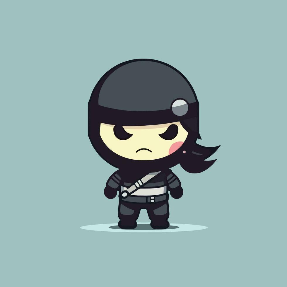 Cute Kawaii Ninja Chibi Mascot Vector Cartoon Style 23169691 Vector Art At Vecteezy