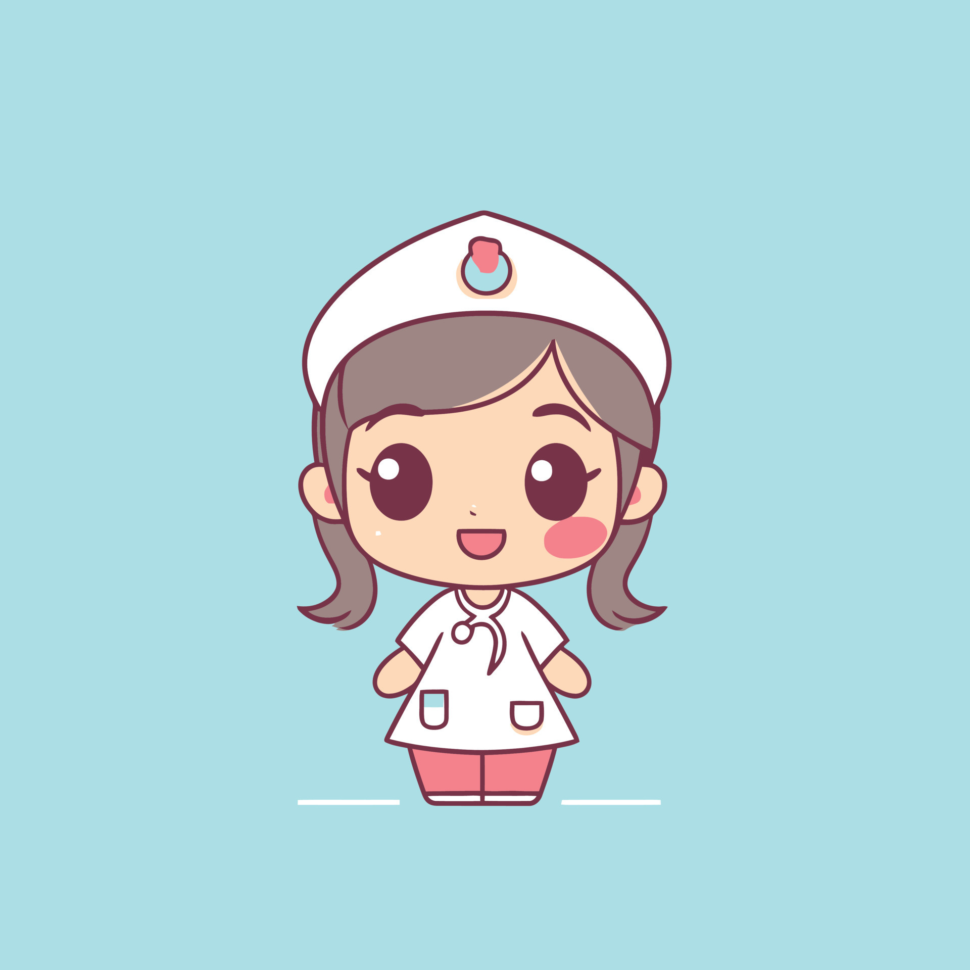 Cute Kawaii Nurse Chibi Mascot Vector Cartoon Style 23169707 Vector Art