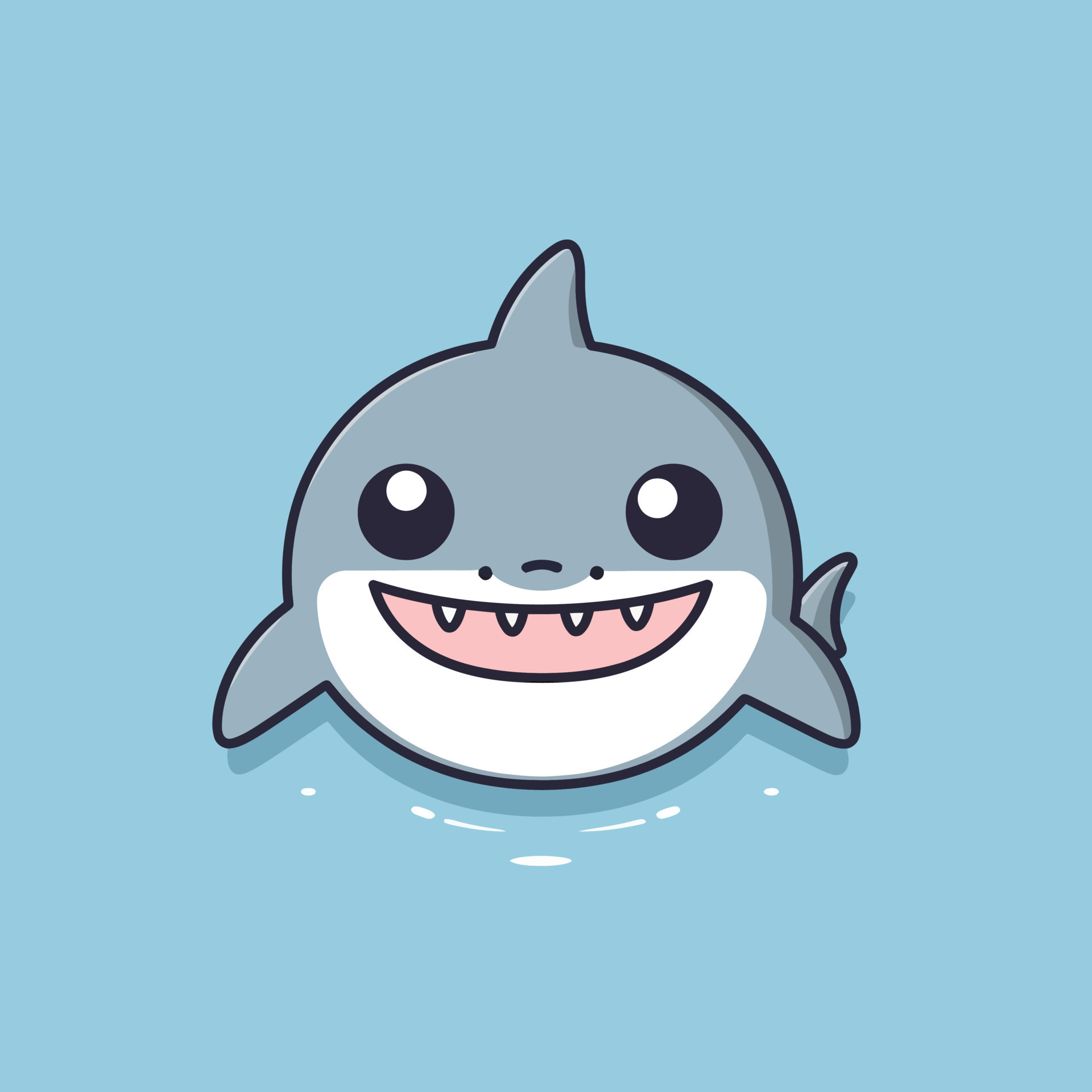 Cute Kawaii Shark Chibi Mascot Vector Cartoon Style 23169764 Vector Art At Vecteezy