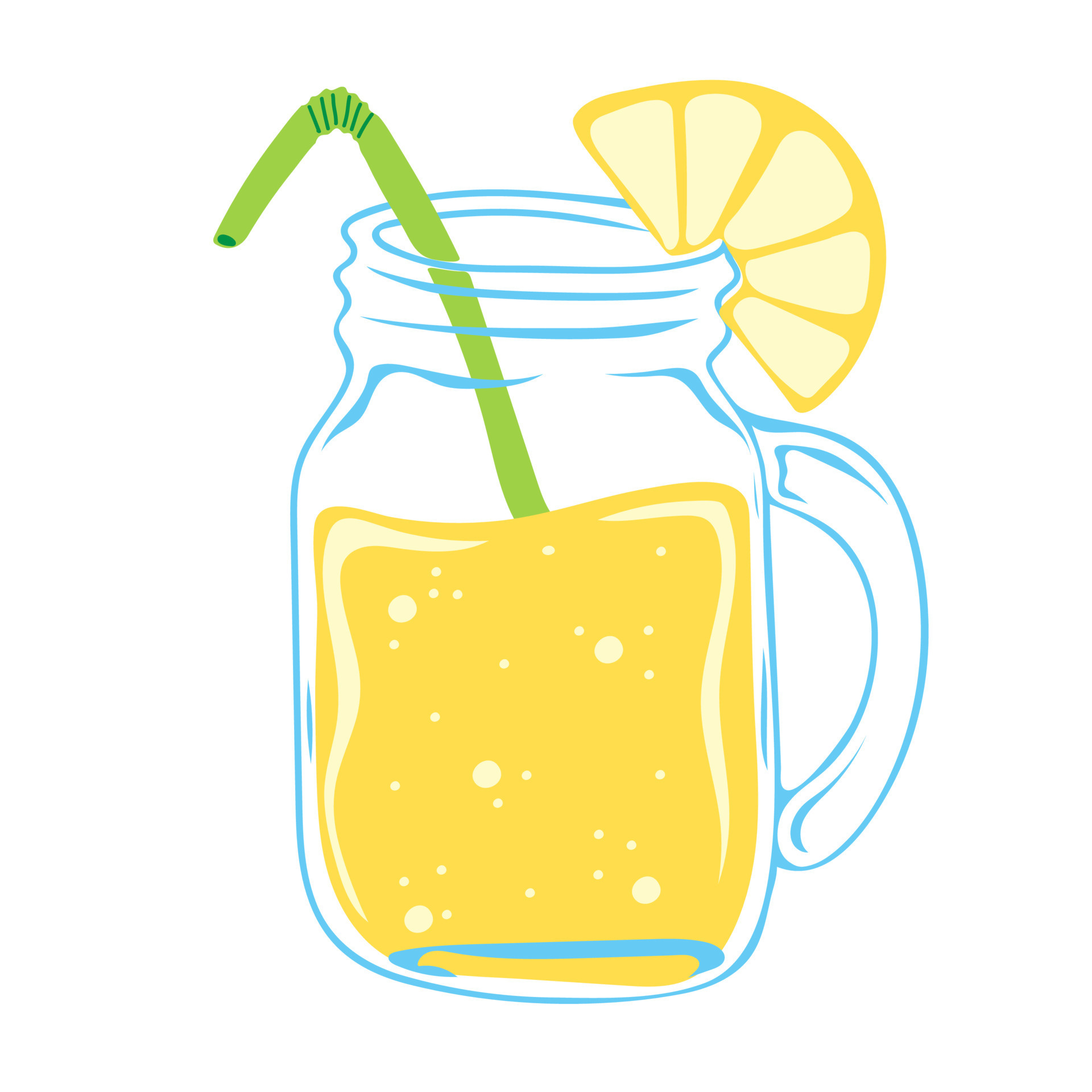 Glass jar with lemonade and lemon slice. Summer drink 23173705 Vector Art at Vecteezy