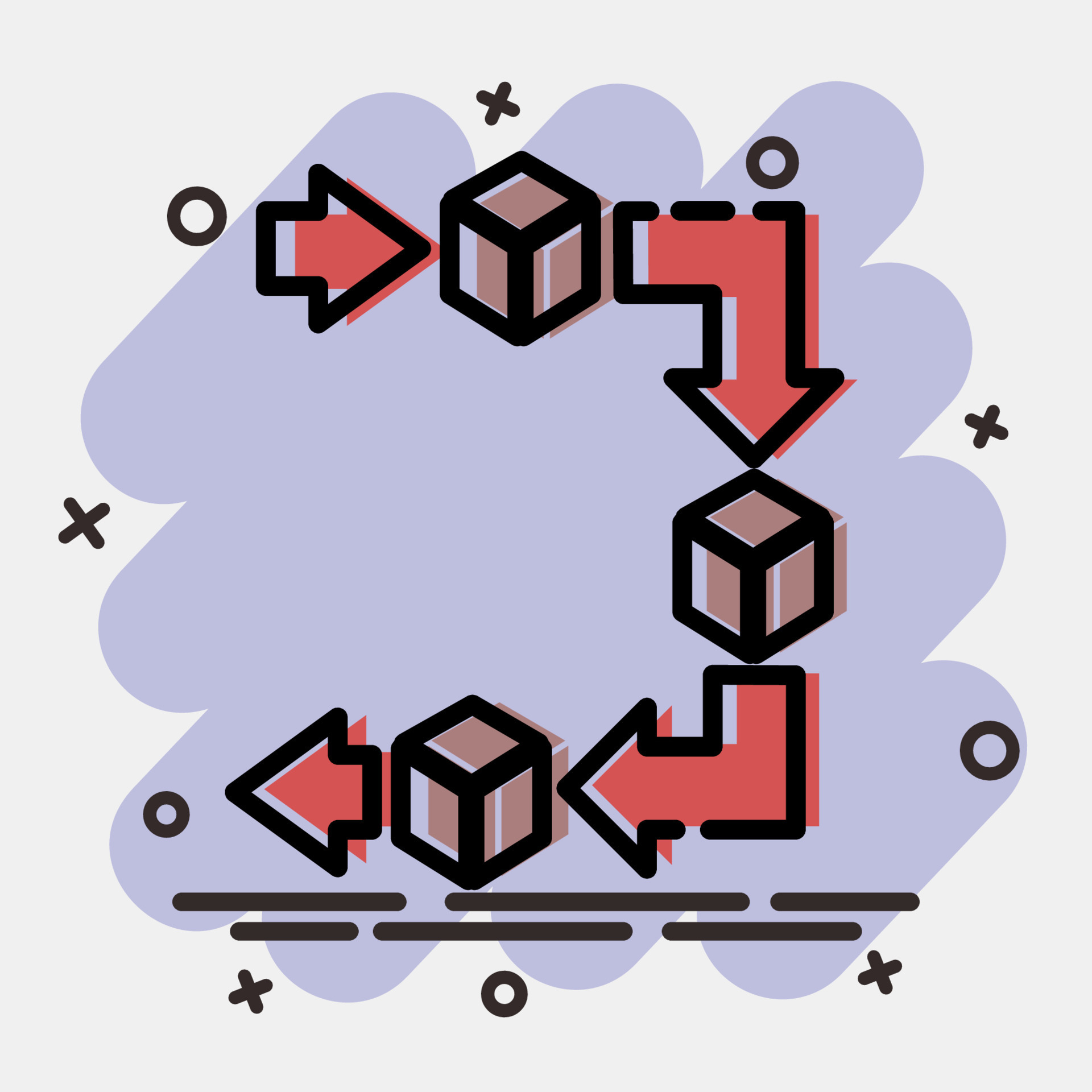 Icon Use Fifo System Packaging Symbol Elements Icons In Comic Style Good For Prints Posters