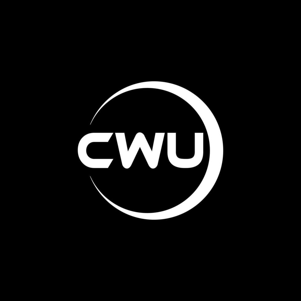 cwu letra logo diseño en ilustración. vector logo, caligrafía diseños para logo, póster ...