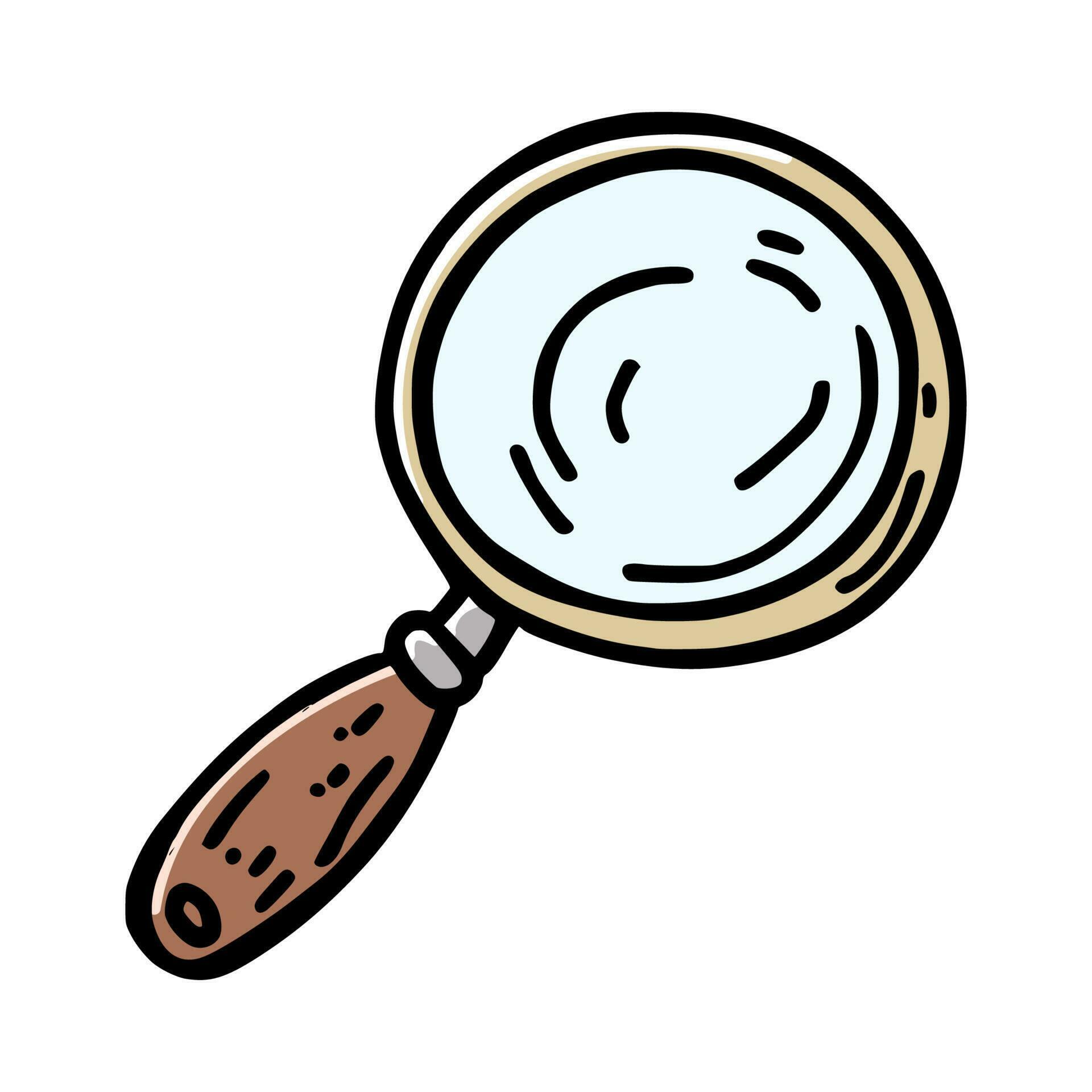Magnifying Glass Doodle Cartoon Illustration On Isolated Background 23179298 Vector Art At Vecteezy