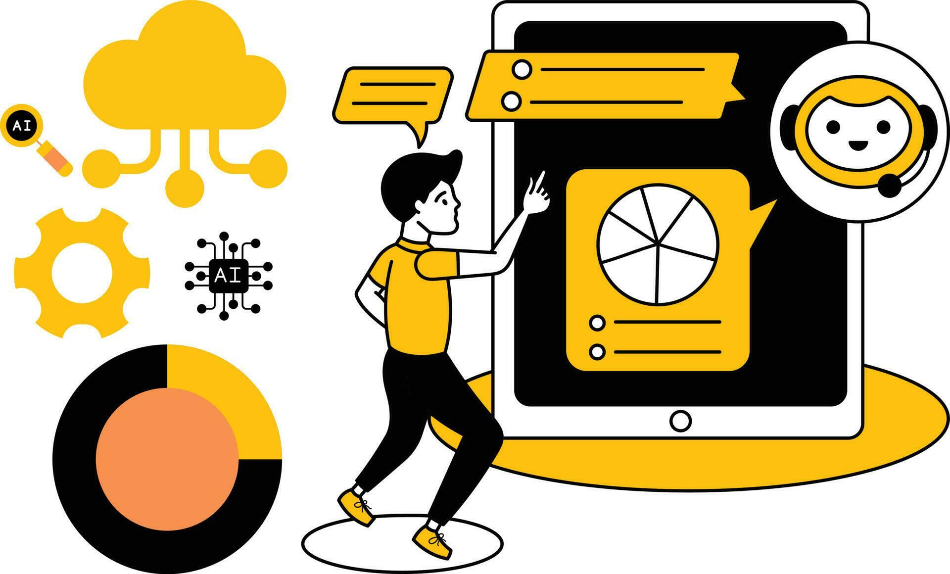 Ai Chat Service Using Customer Having Dialog With Chat Bot On