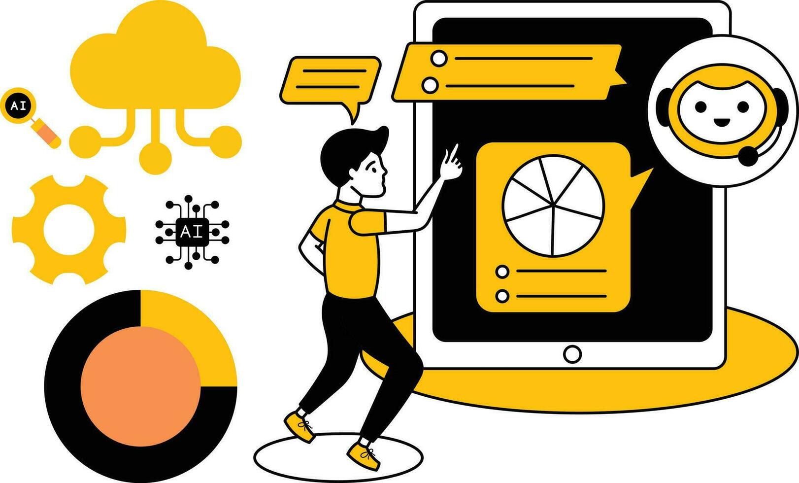 Ai Chat Service Using Customer Having Dialog With Chat Bot On