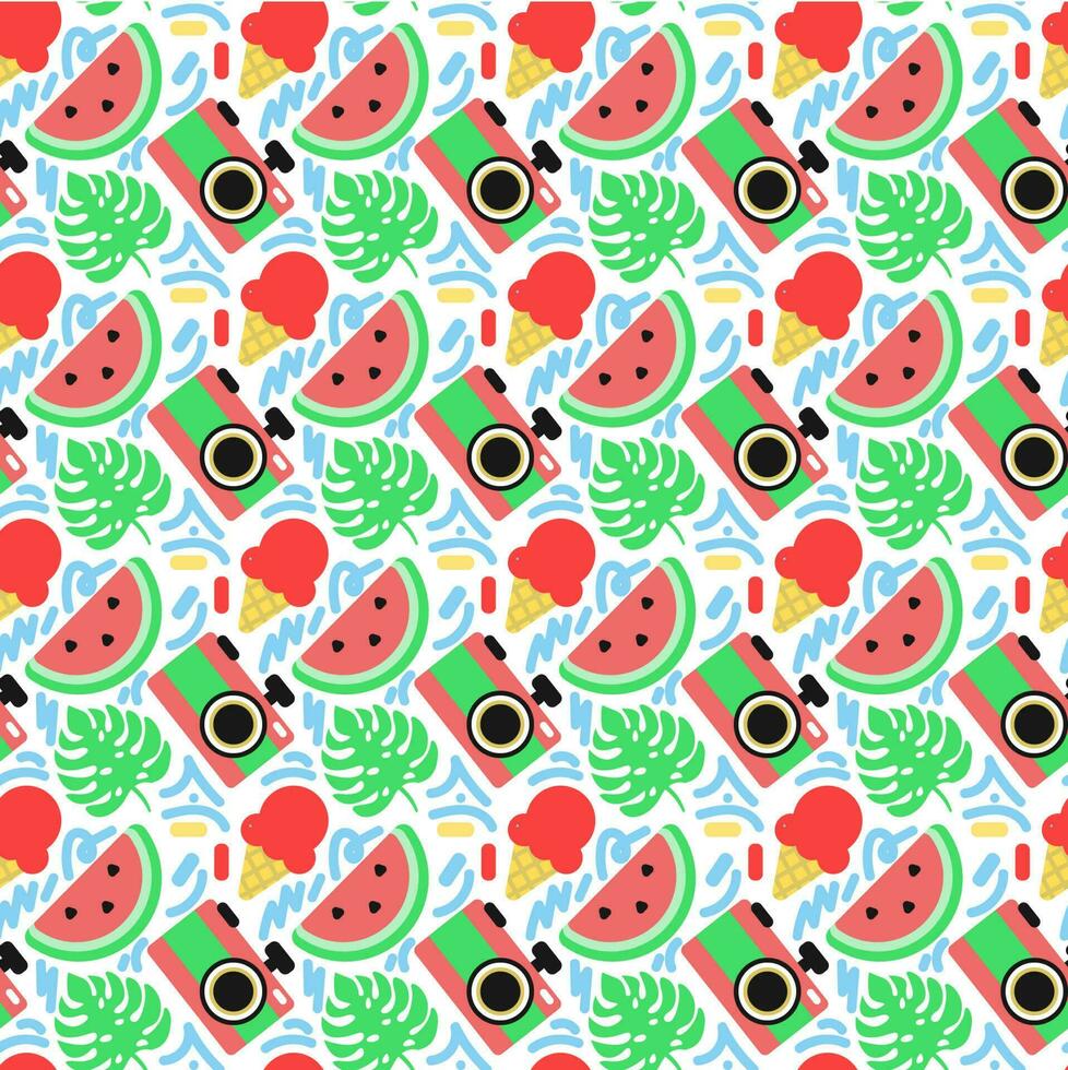 Summer Seamless Pattern 23180912 Vector Art At Vecteezy