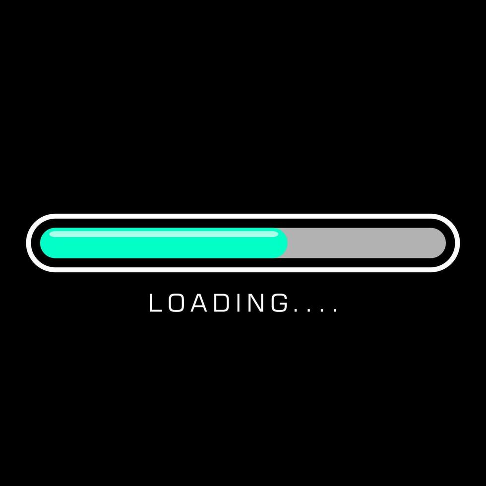 loading bar icon vector illustration. flat design isolated black ...