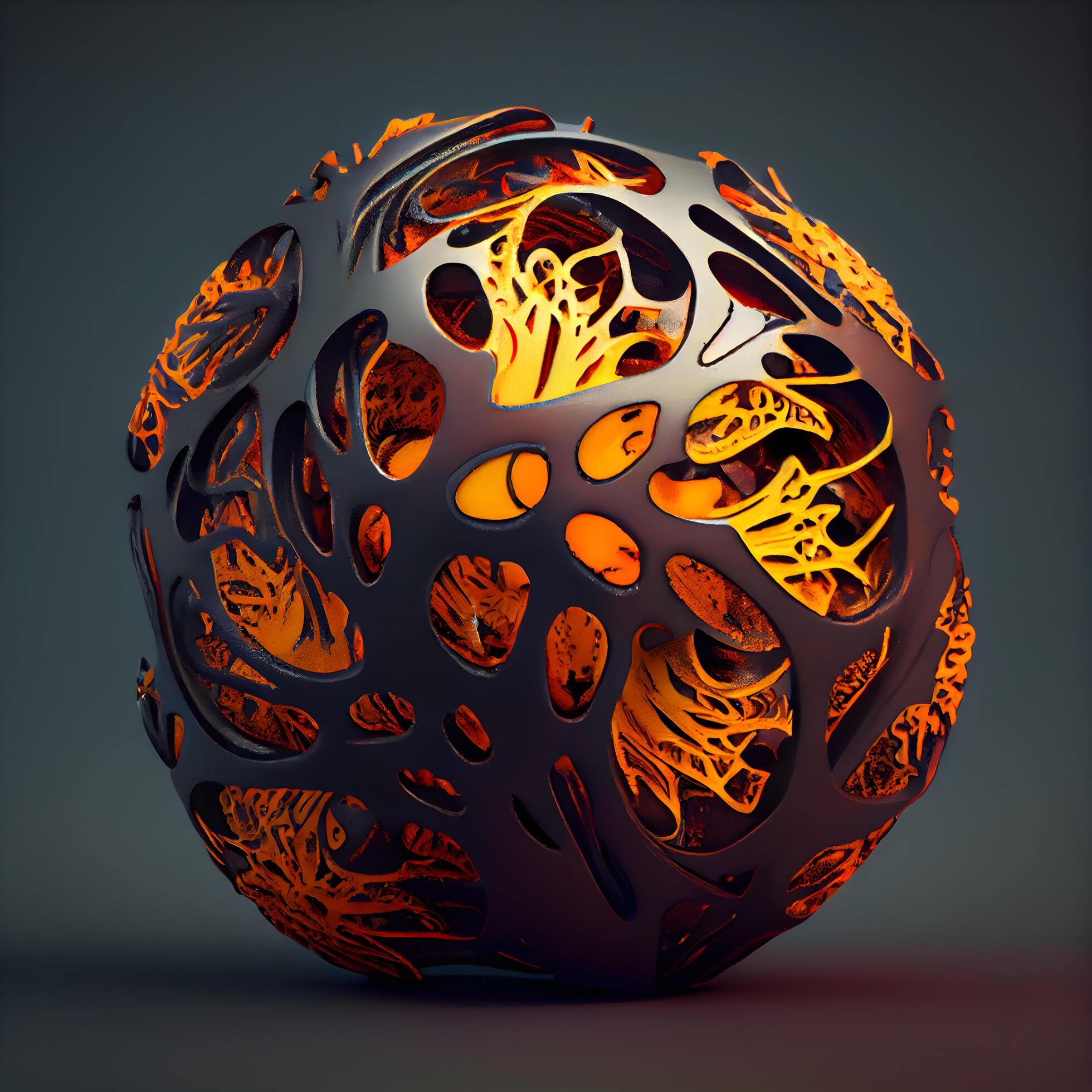 Fractal 3d sphere with abstract pattern. 3d rendering, Ai Generative ...