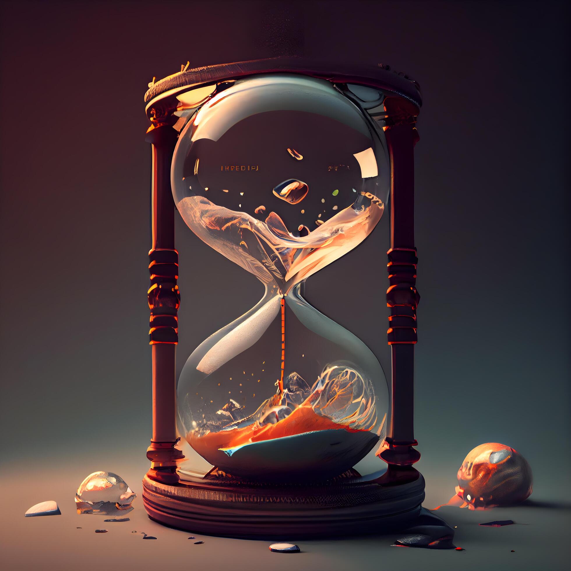 Hourglass With Flowing Sand Inside Concept Of Time Passing 3d Rendering Image 23184885 Stock