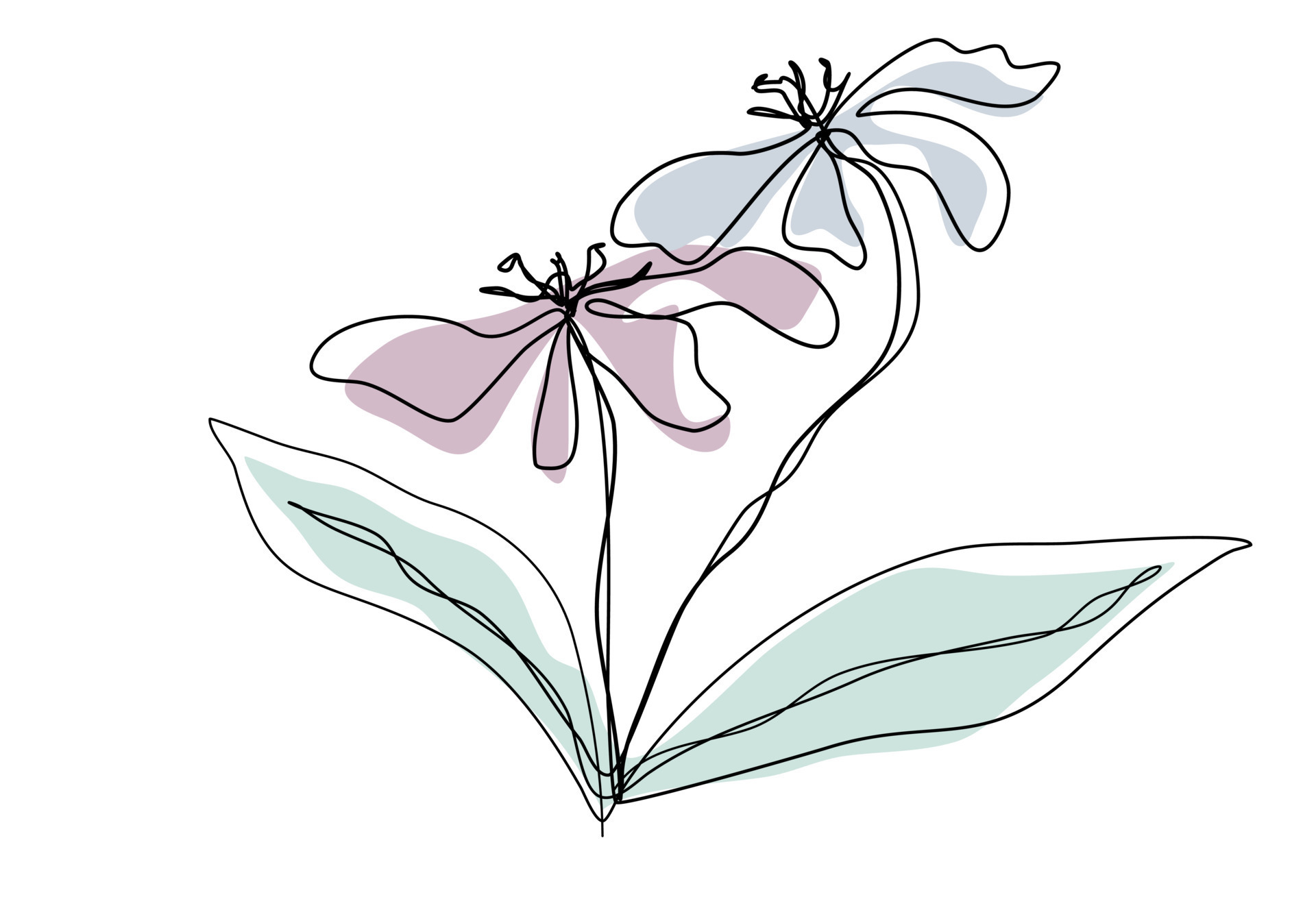 Abstract flowers in Continuous line contour drawing style. 23193566 ... Abstract flowers in Continuous line contour drawing style. 23193566 ...