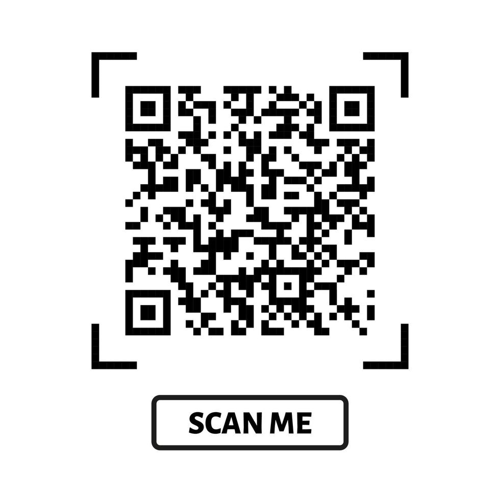 Scan Me Qr Code Design Qr Code For Payment Text Transfer With Scan Me Button Vector