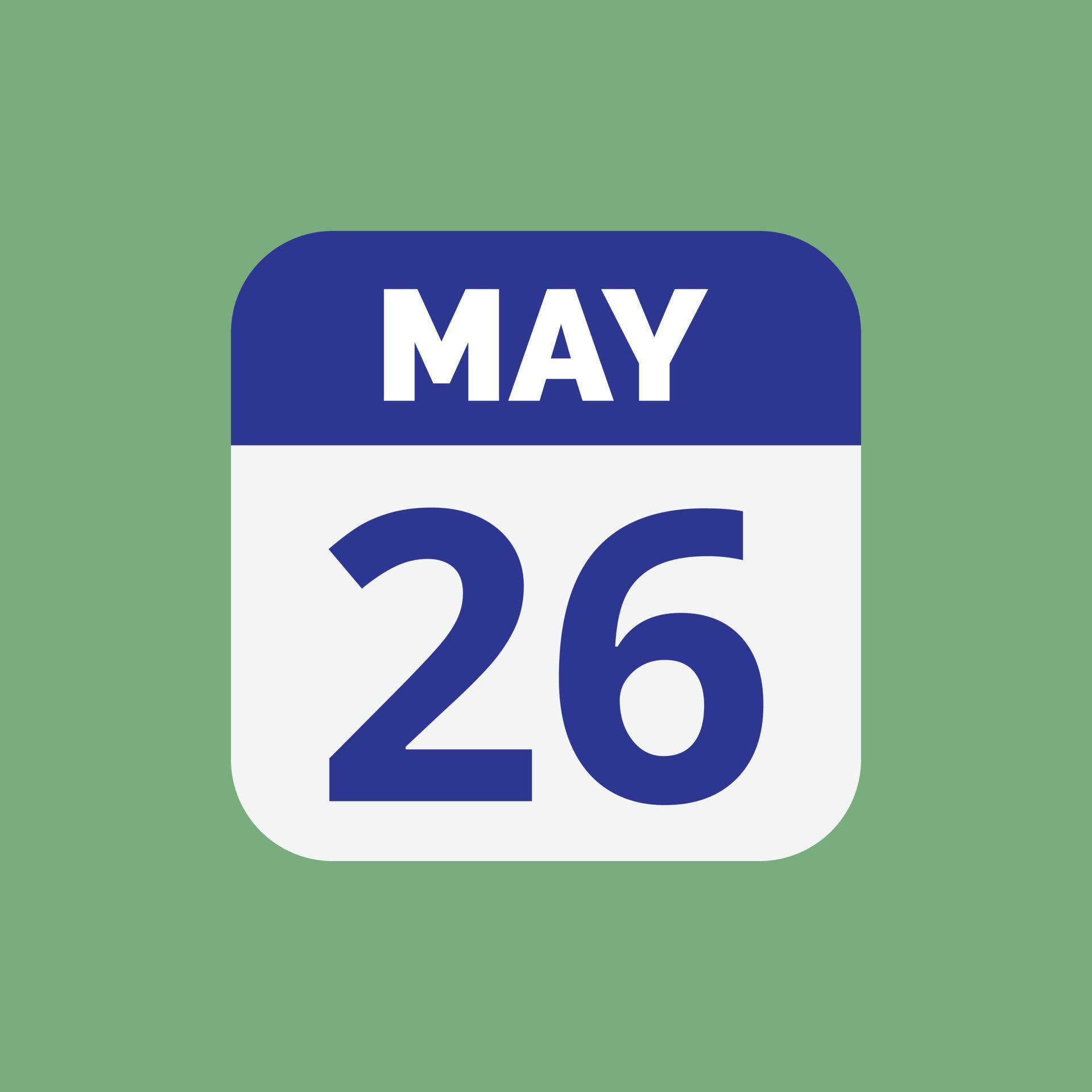 May 26 Calendar Date Icon 23201738 Vector Art at Vecteezy May 26 Calendar Date Icon 23201738 Vector Art at Vecteezy