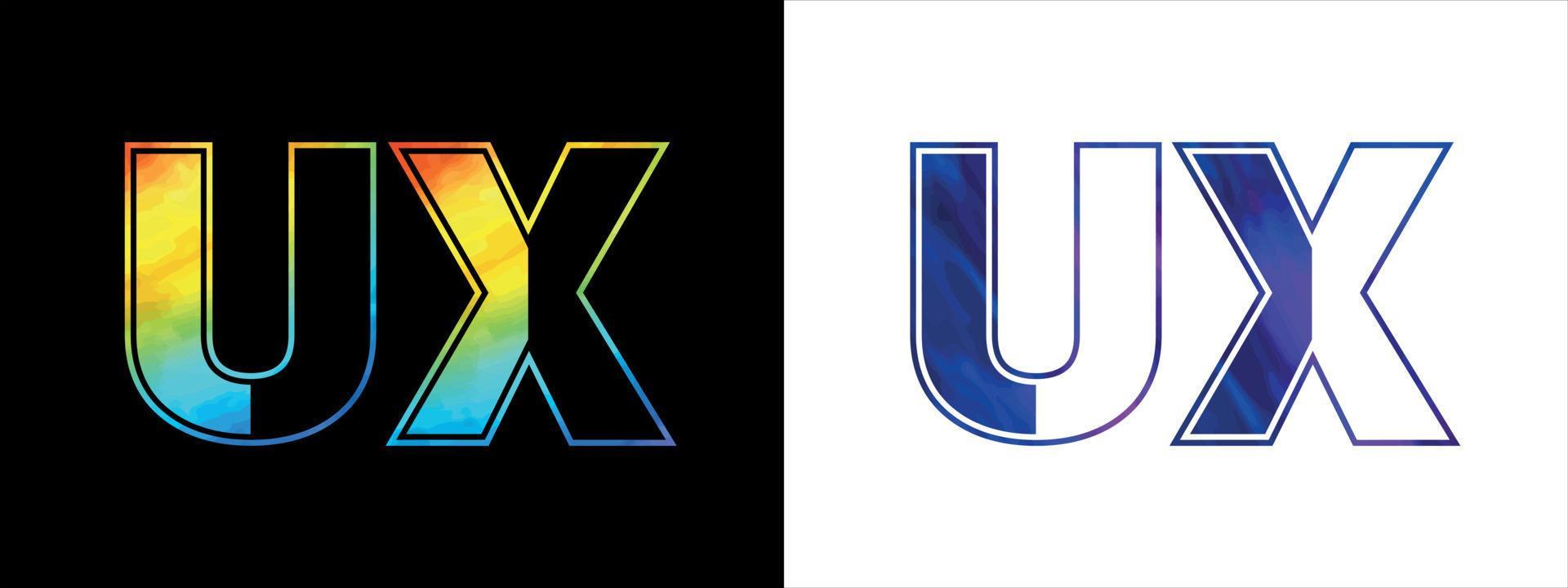 Initial letter UX logo Icon vector design template. Premium luxurious ...