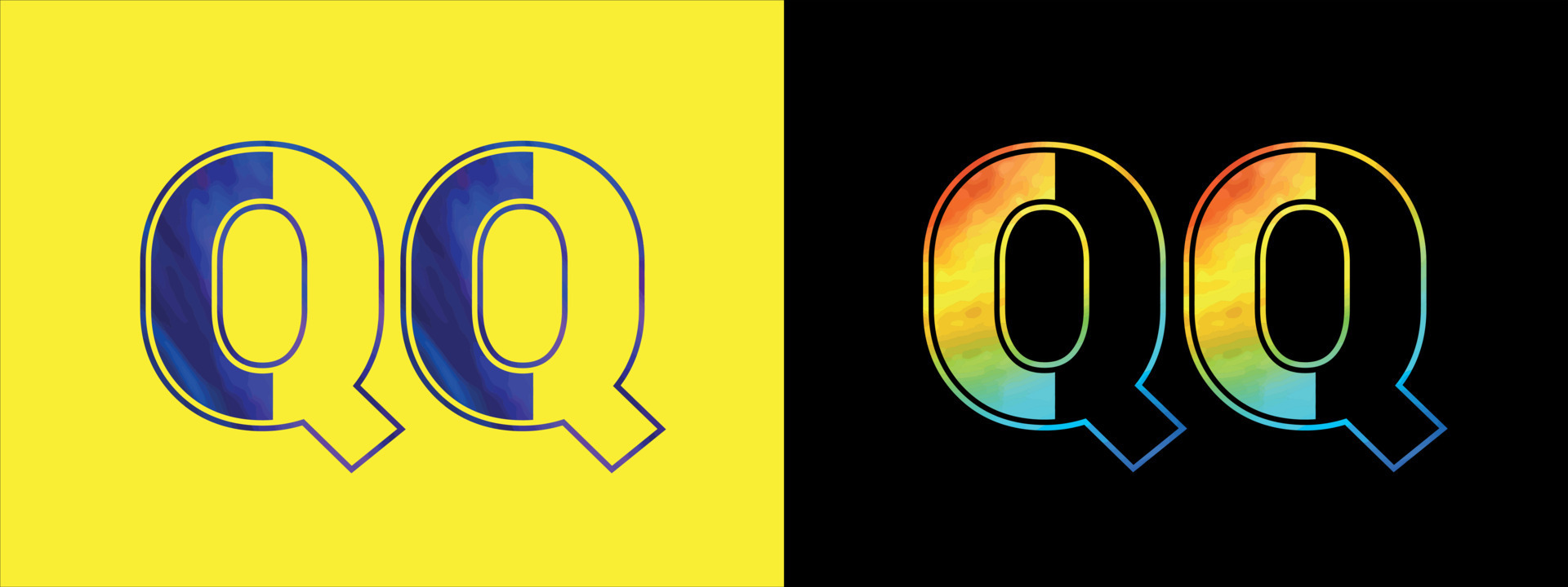 inicial letra qq logo icono vector diseño modelo. prima lujoso logotipo para corporativo negocio ...