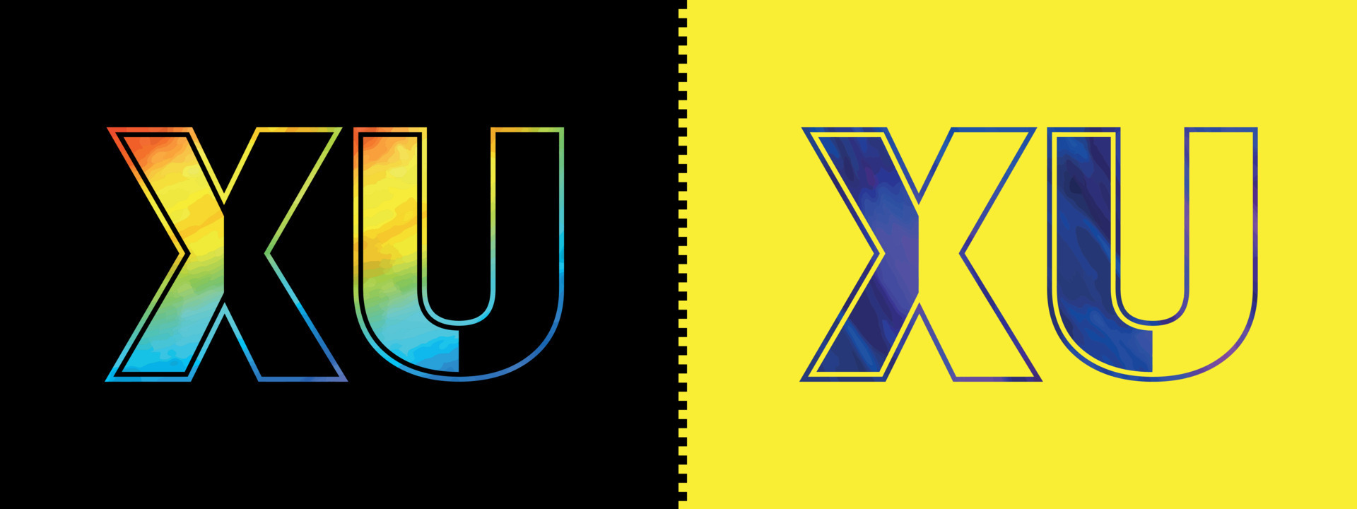 Letter XU logo design vector template. Creative modern luxurious ...