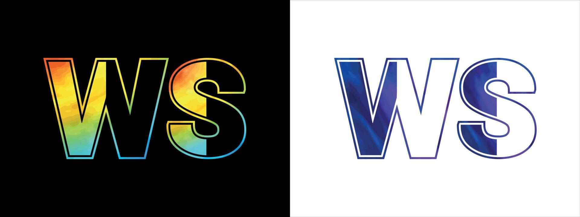 Letter WS logo design vector template. Creative modern luxurious logotype for corporate business ...