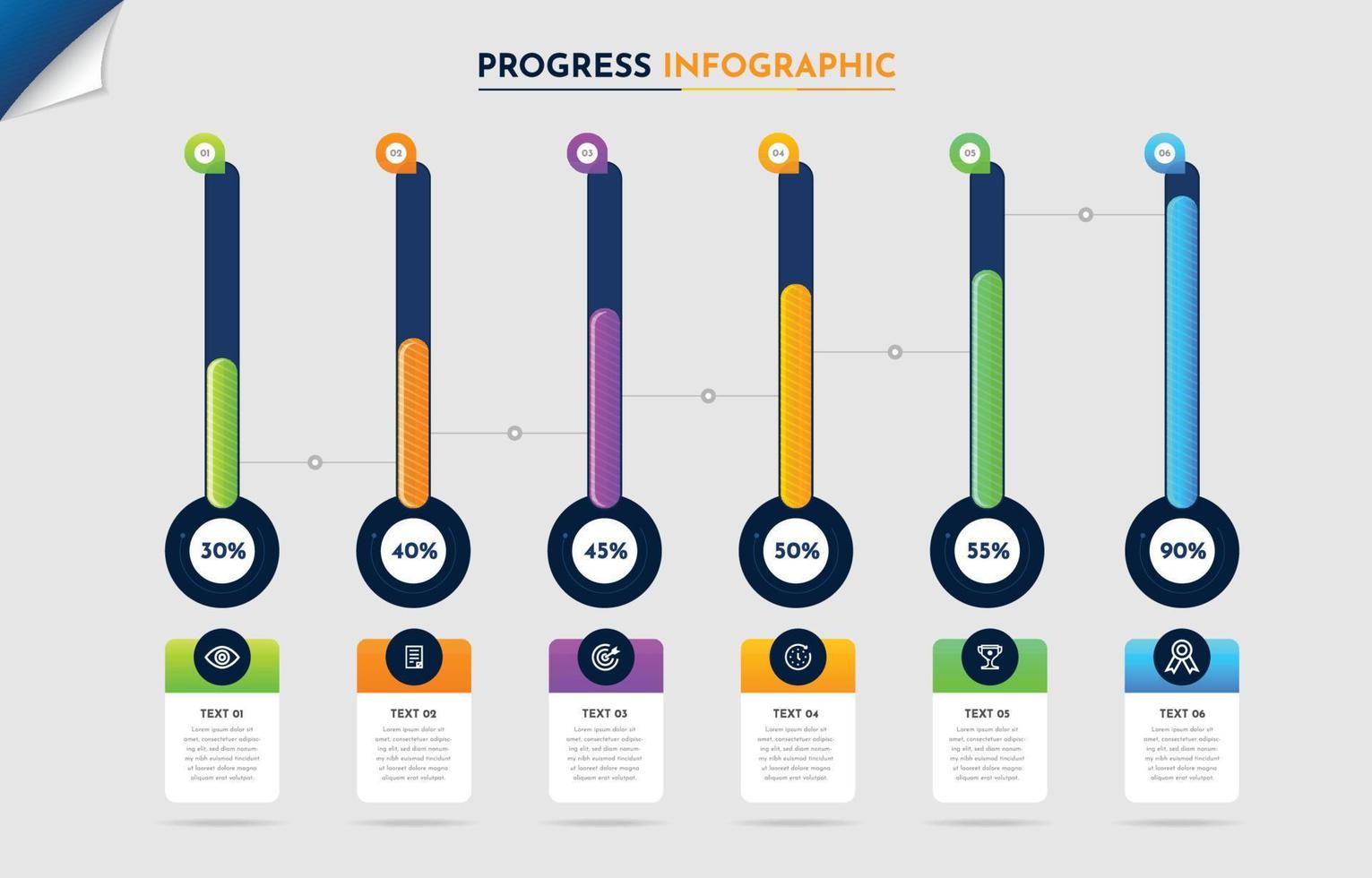 Minimalist Modern Progress Bar Infographic Interface 23203512 Vector ...
