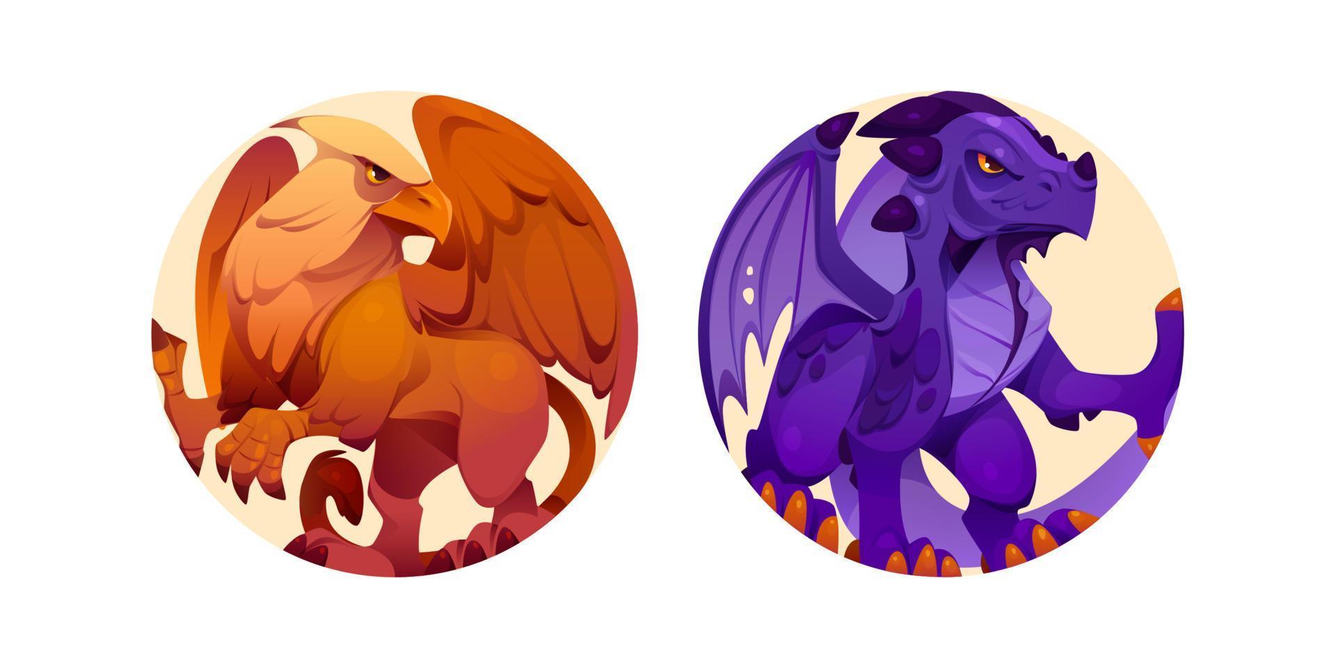 Griffin and dragon icon, gryphon game illustration 23203637 Vector Art ... Griffin and dragon icon, gryphon game illustration 23203637 Vector Art ...