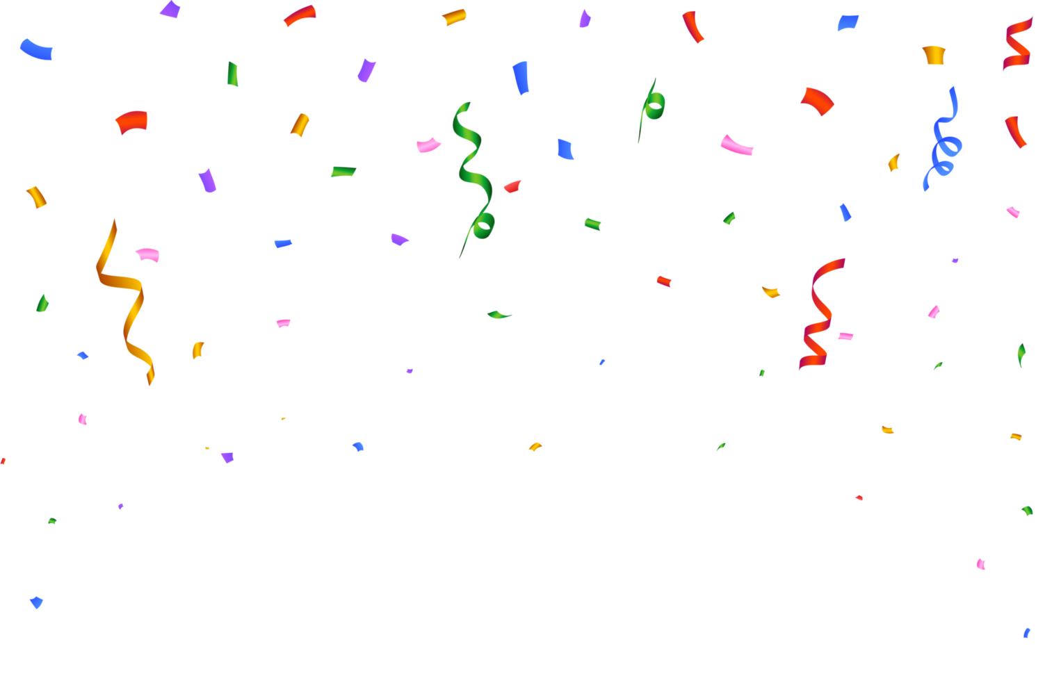 Confetti PNG illustration for the carnival background. Multicolor party tinsel and confetti ...