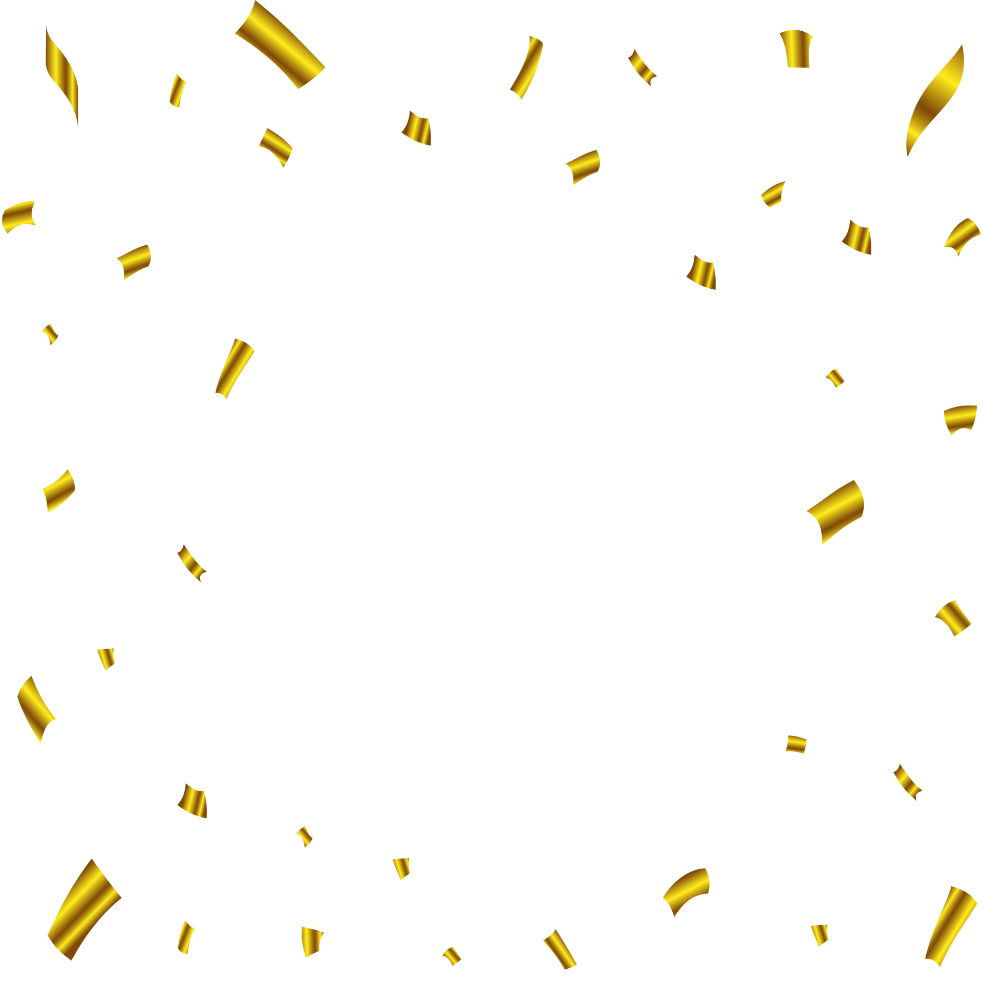 Golden confetti falling frame isolated on a transparent background. Festival elements PNG ...