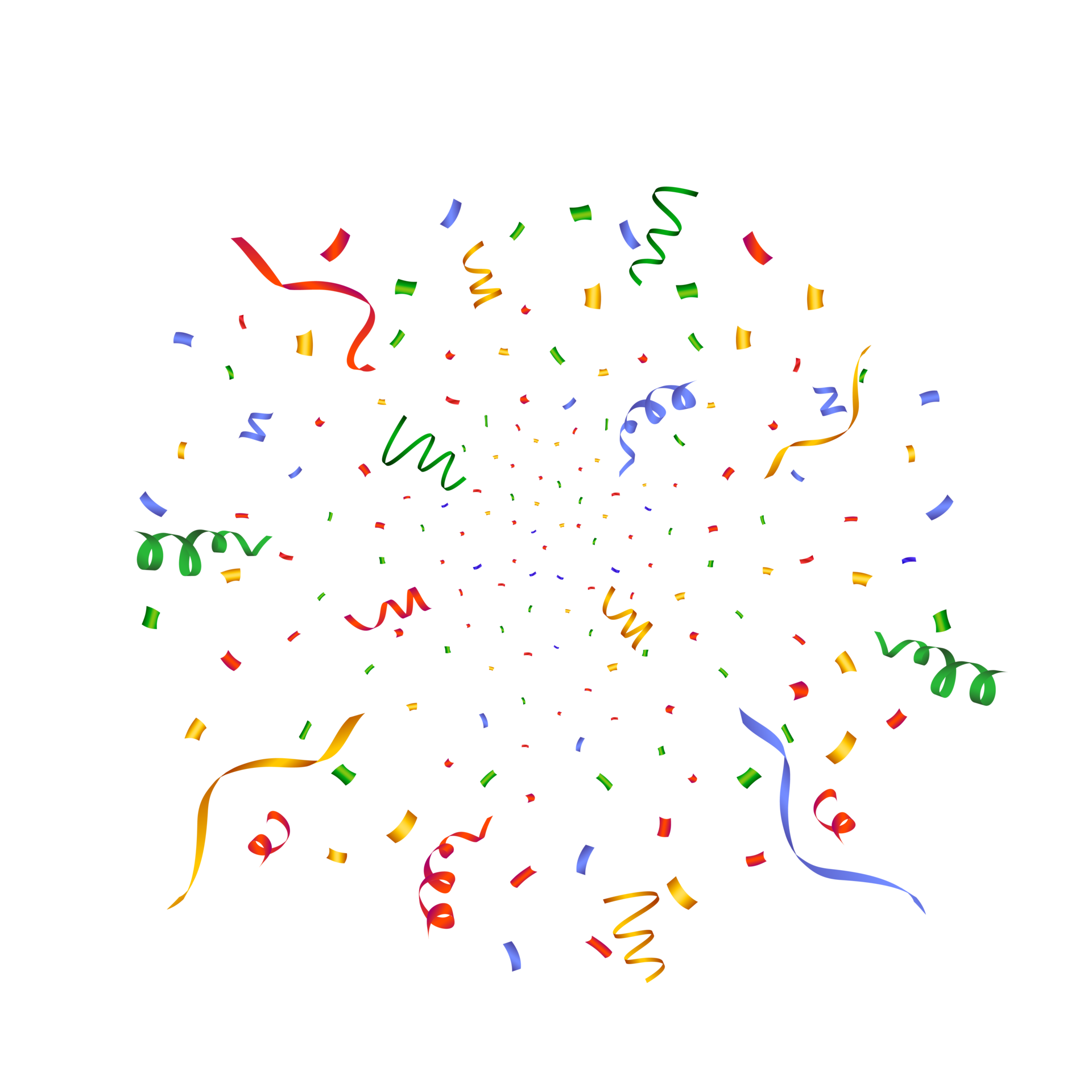 Confetti PNG for occasions or festival backgrounds. Simple confetti and ribbon flying background ...