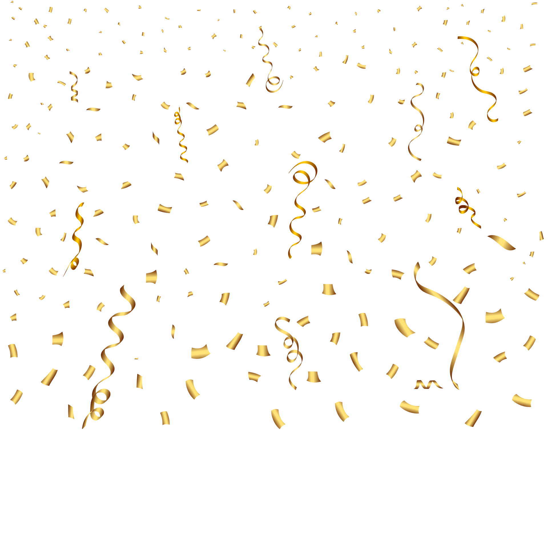 Confetti Png With Golden Ribbon For Festival Background Confetti And