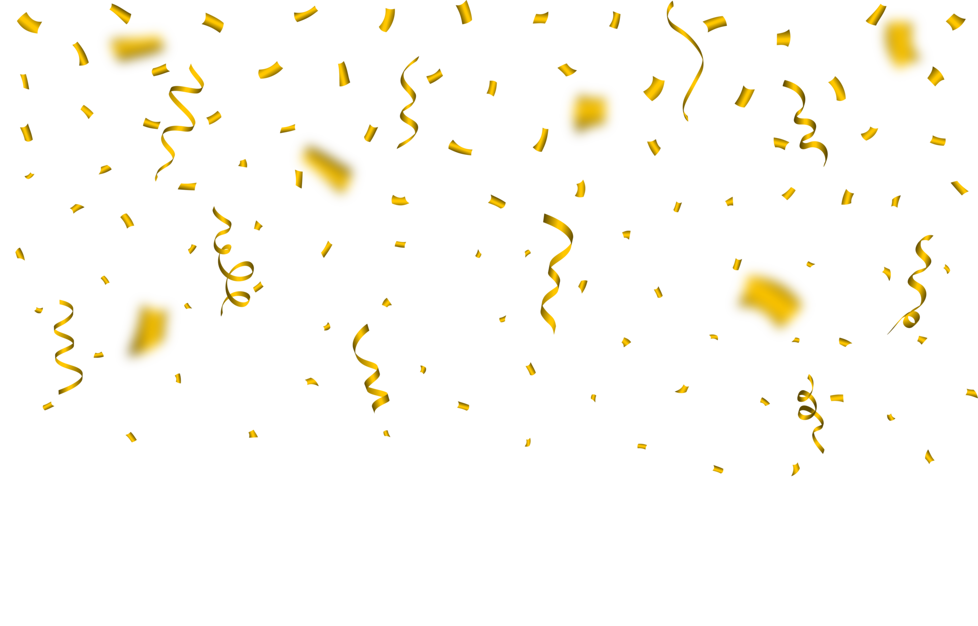 Confetti PNG illustration for the carnival background. Golden party tinsel and confetti falling ...