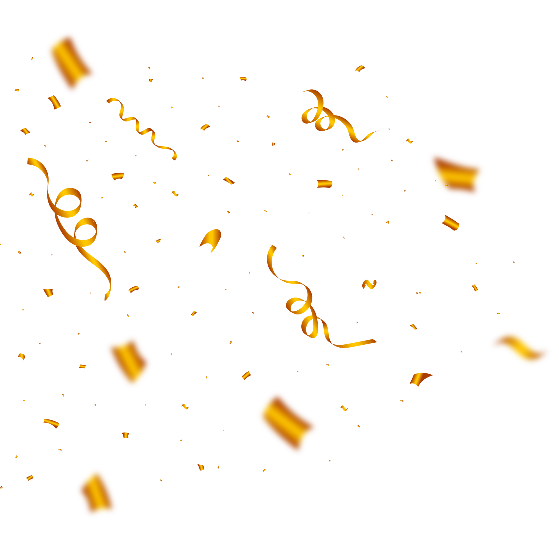 Golden Confetti And Ribbon Blast Illustration Png Carnival Celebration Elements Explosion Png