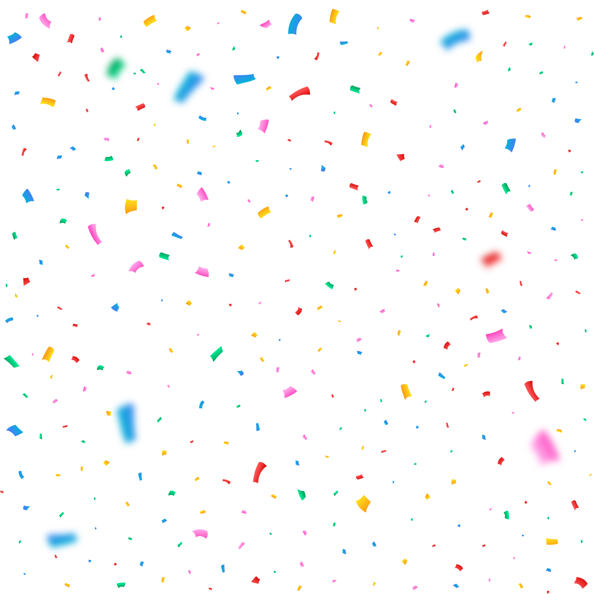 Multicolor confetti falling on a transparent background. Festival and party elements PNG ...