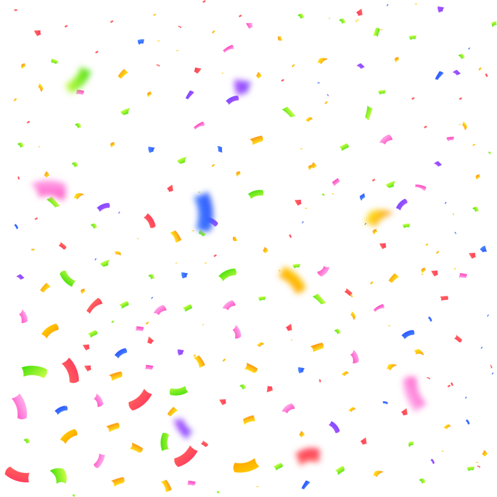 Confetti and tinsel explosion background. Realistic multicolor confetti PNG illustration ...