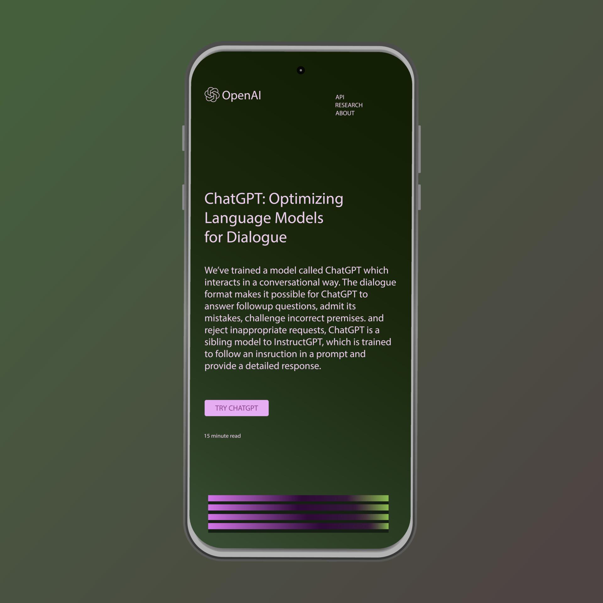 Smartphone screen with ChatGPT chat, AI tool, and artificial intelligence chatbot from OpenAI ...