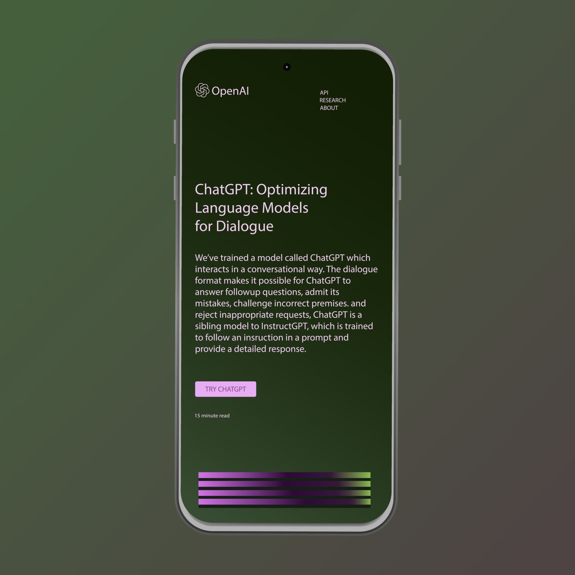 Smartphone screen with ChatGPT chat, AI tool, and artificial intelligence chatbot from OpenAI ...