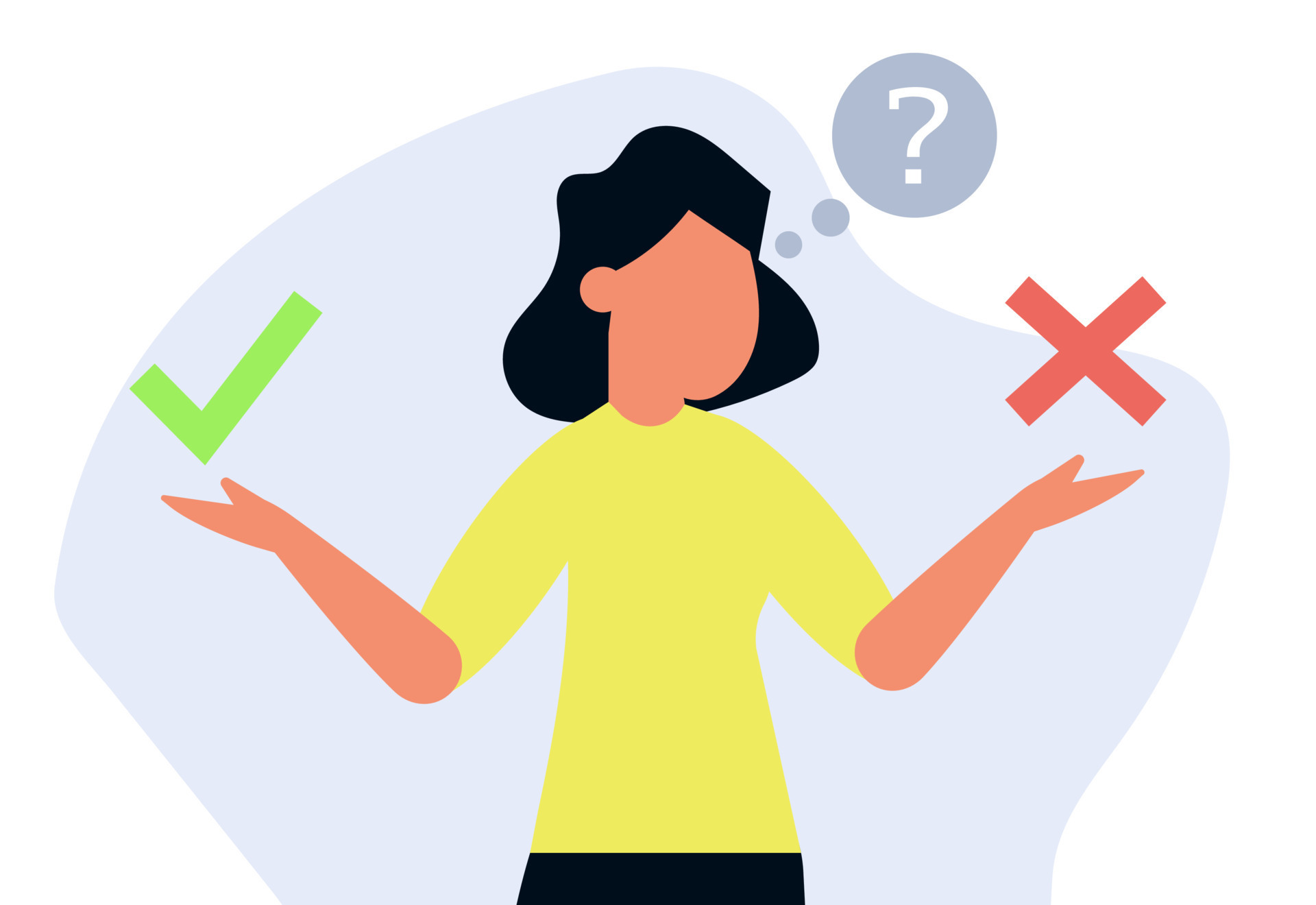 The concept of the right choice or decision. Yes or no, right or wrong ... The concept of the right choice or decision. Yes or no, right or wrong ...