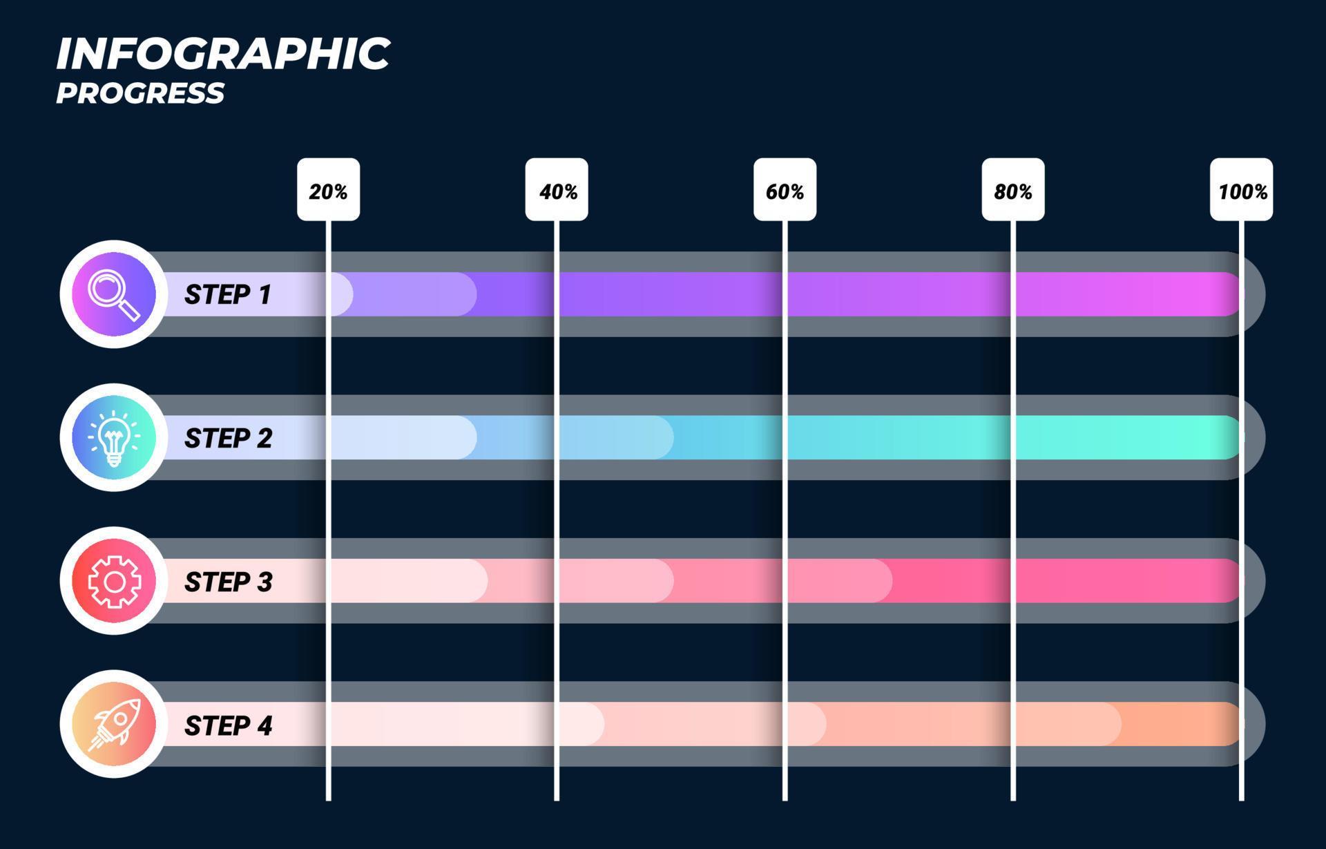 Infographic Progress Template 23208717 Vector Art at Vecteezy
