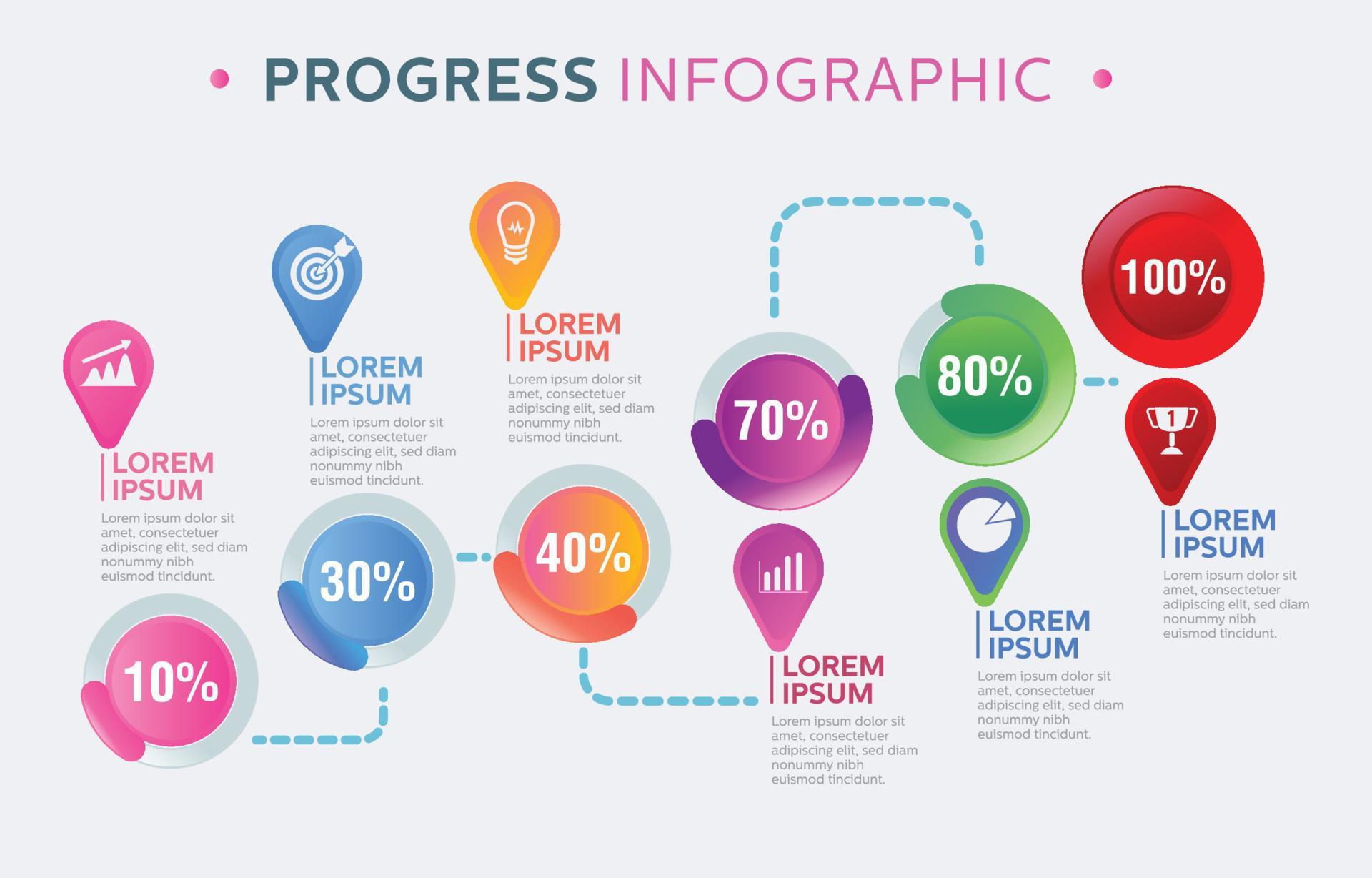 Infographic Showing Progress Template 23208999 Vector Art at Vecteezy