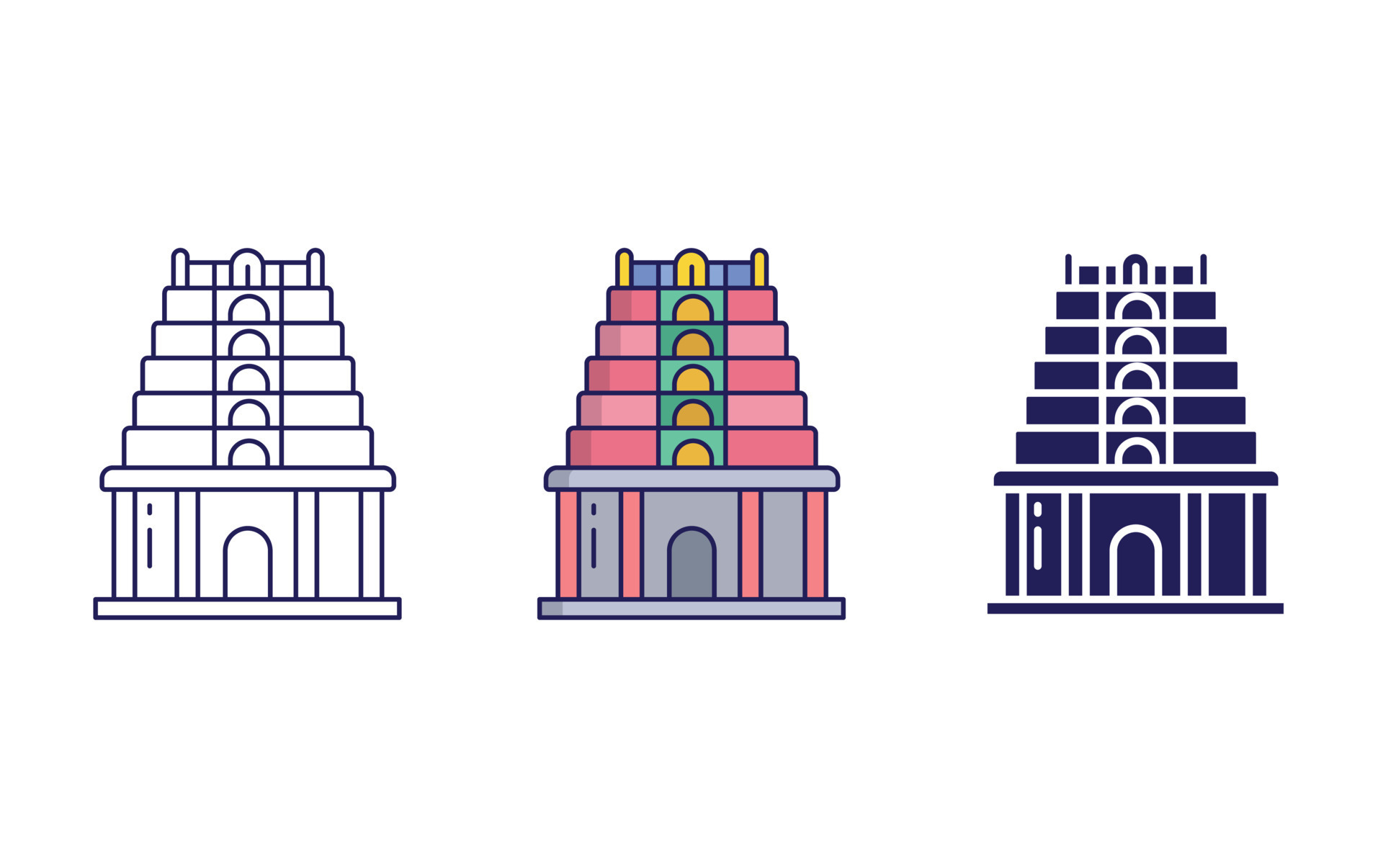 Indian Temple Vector Icon 23210403 Vector Art At Vecteezy