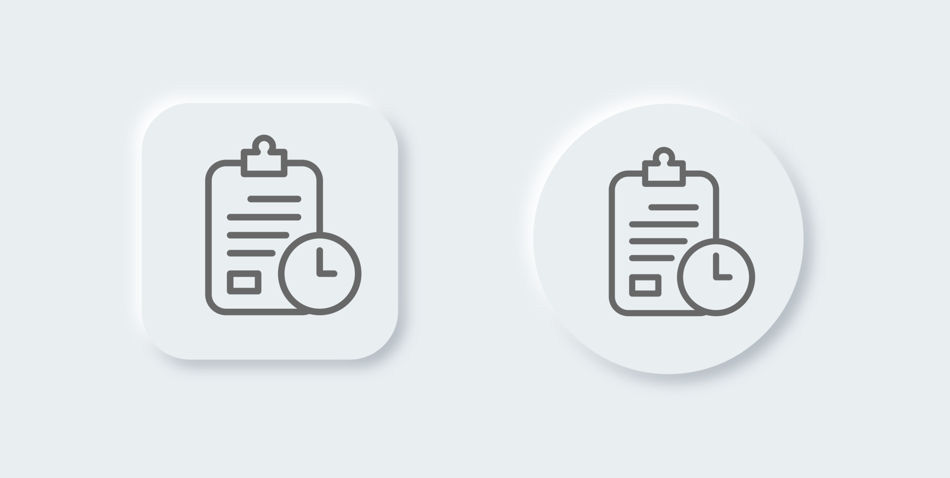 Clipboard Line Icon In Neomorphic Design Style Paste Signs Vector