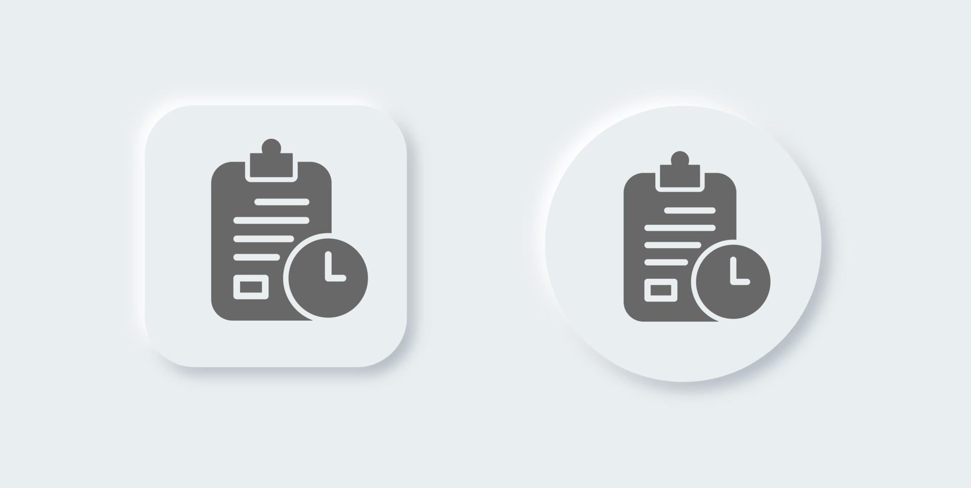 Clipboard Solid Icon In Neomorphic Design Style Paste Signs Vector