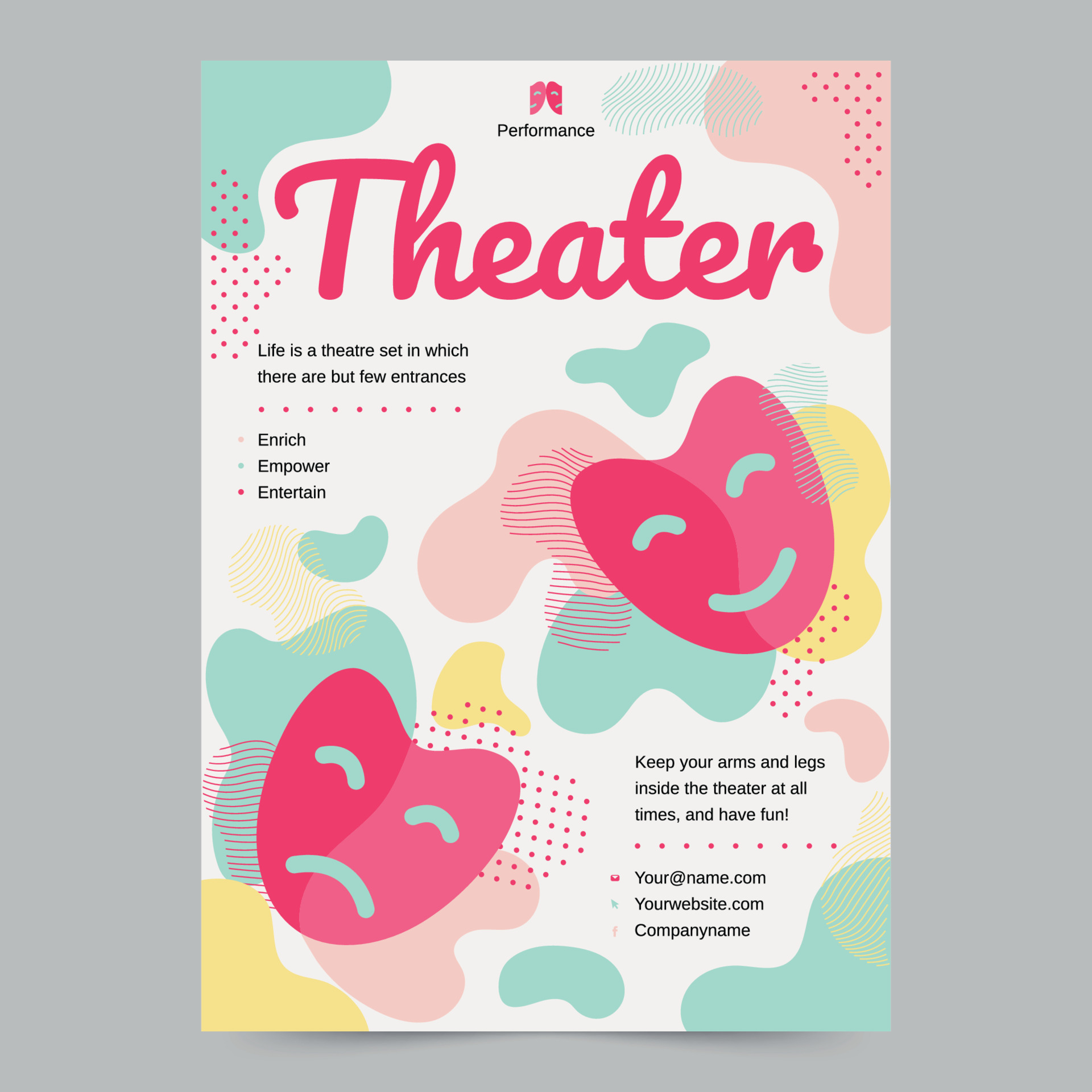 Theater Flyer Template. A clean, modern, and high-quality design of ...