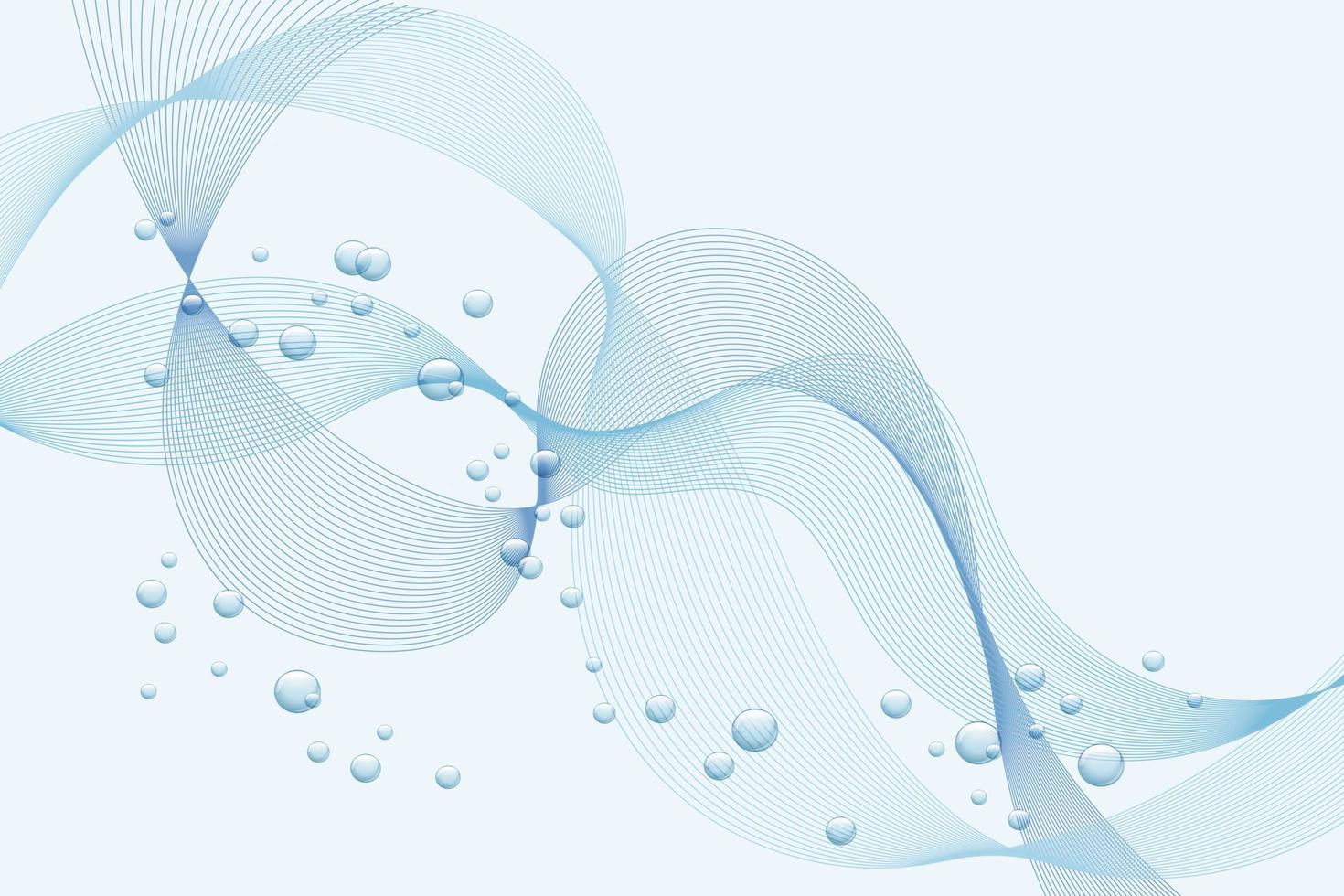 Abstract water background, waves and bubbles. Delicate blue colors ...