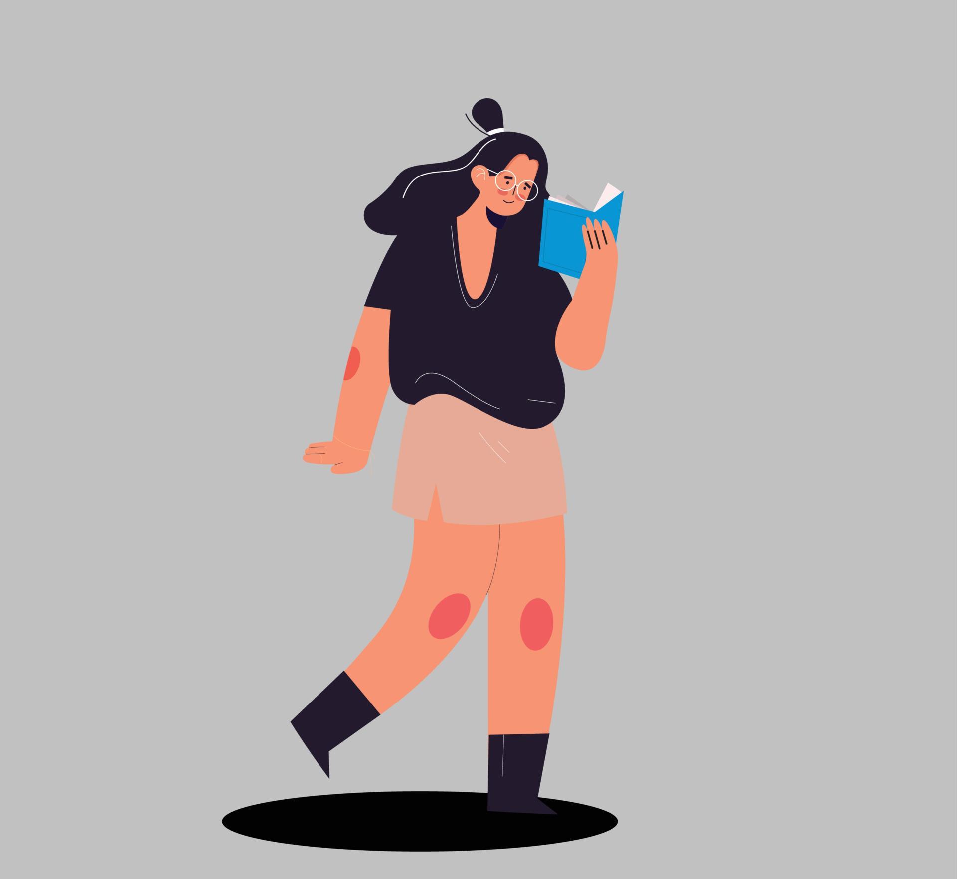 Reading while walking 23211944 Vector Art at Vecteezy