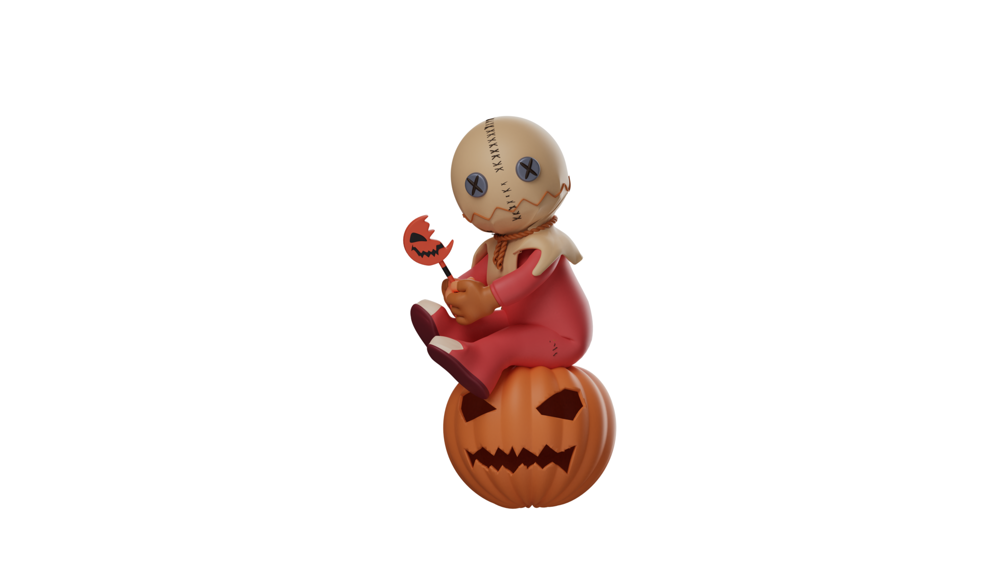 3d Illustration Adorable Trick R Treat 3d Cartoon Character Trick R