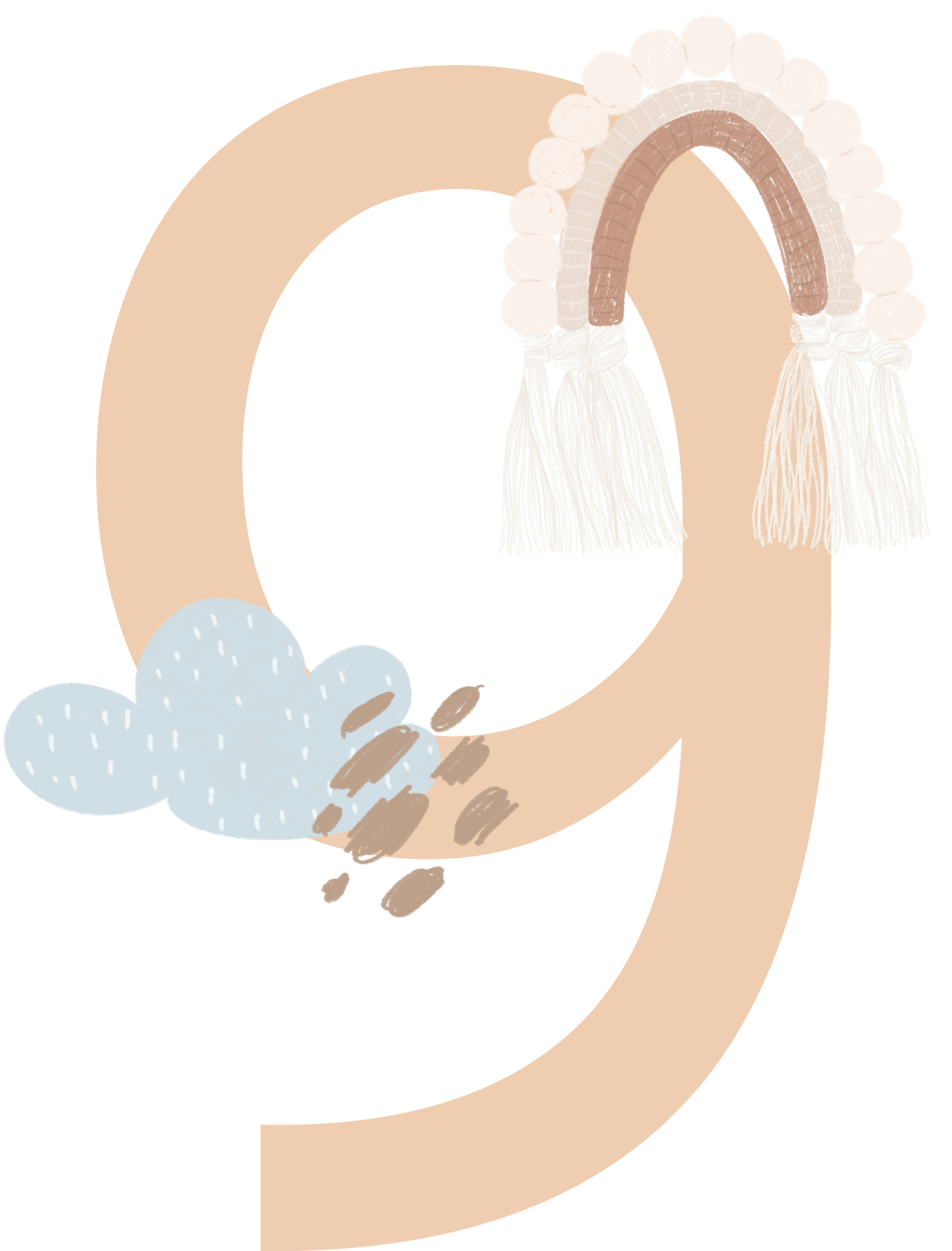 Alphabet and number Boho Baby hand drawn 23214067 PNG