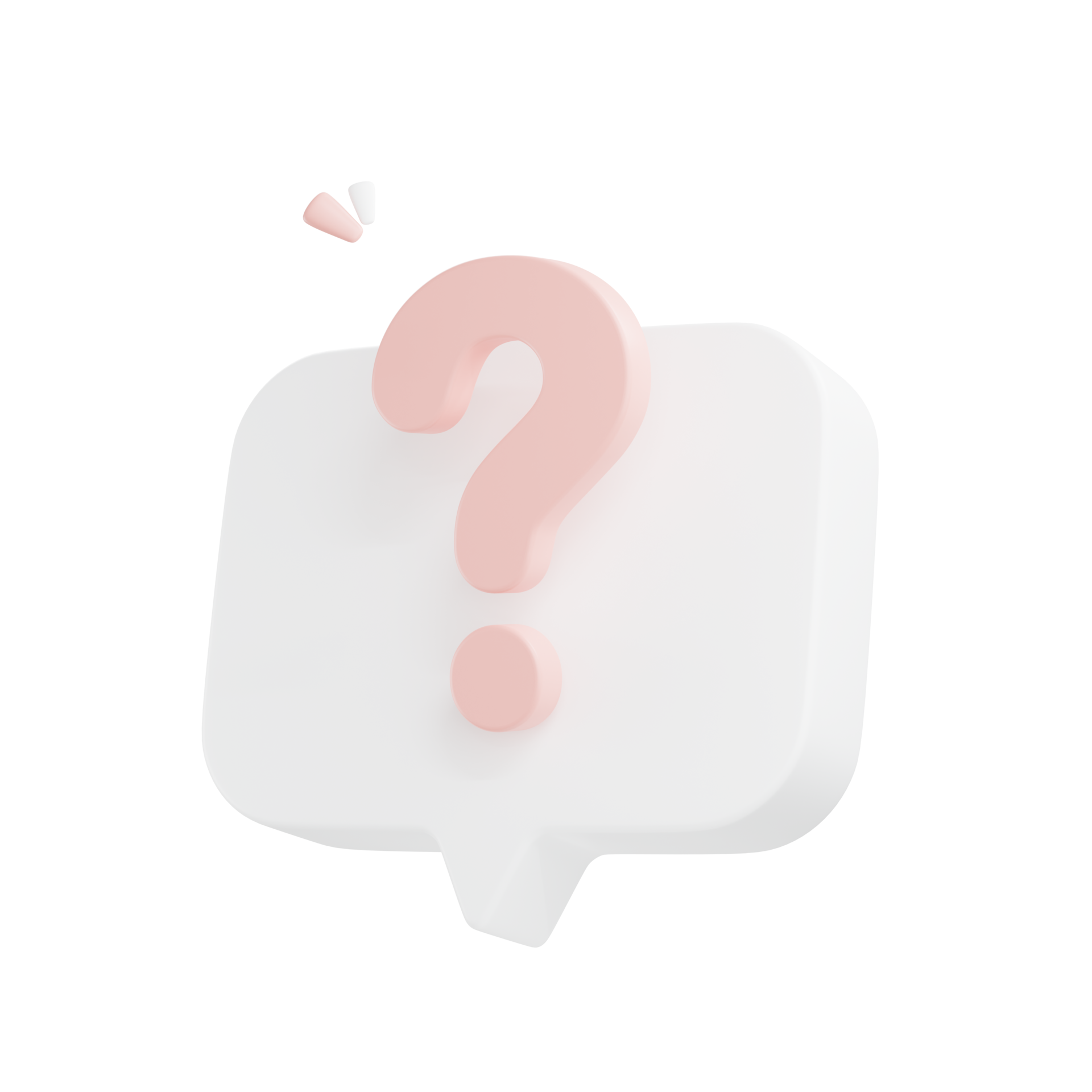3d Render Question Mark Speech Bubble Icon Message Box With Question