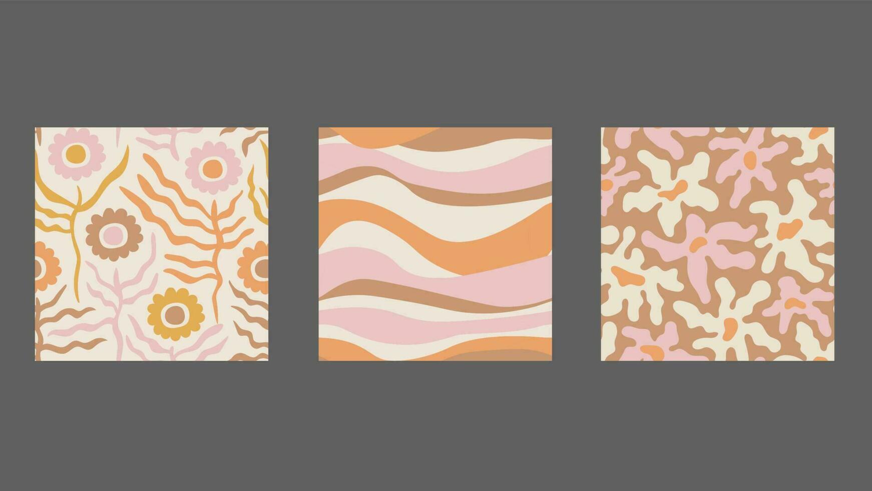 Groovy summer abstract patterns set 23216763 Vector Art at Vecteezy